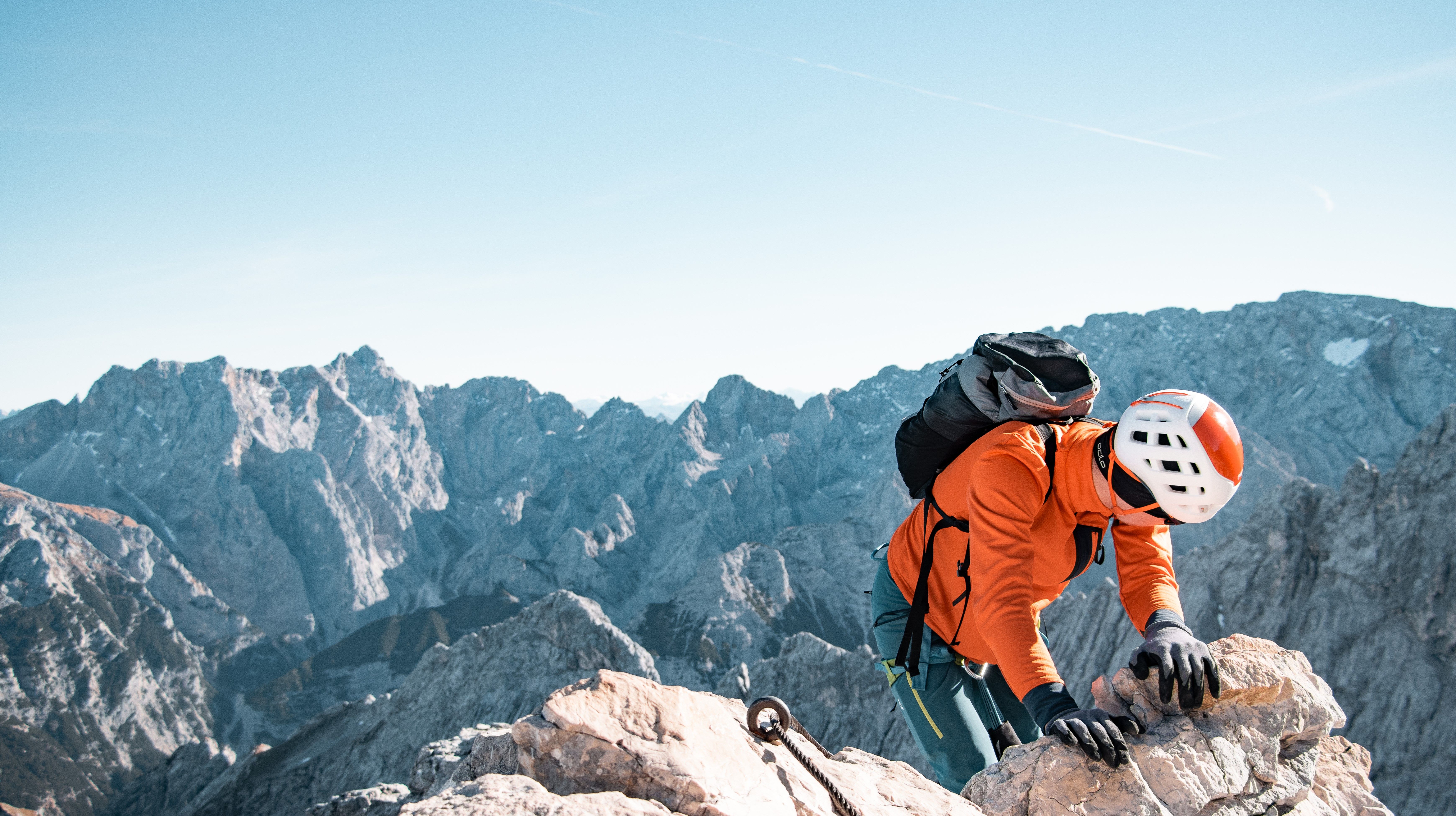 Mountaineer Climbing Rugged Bavarian Peaks · Free Stock Photo