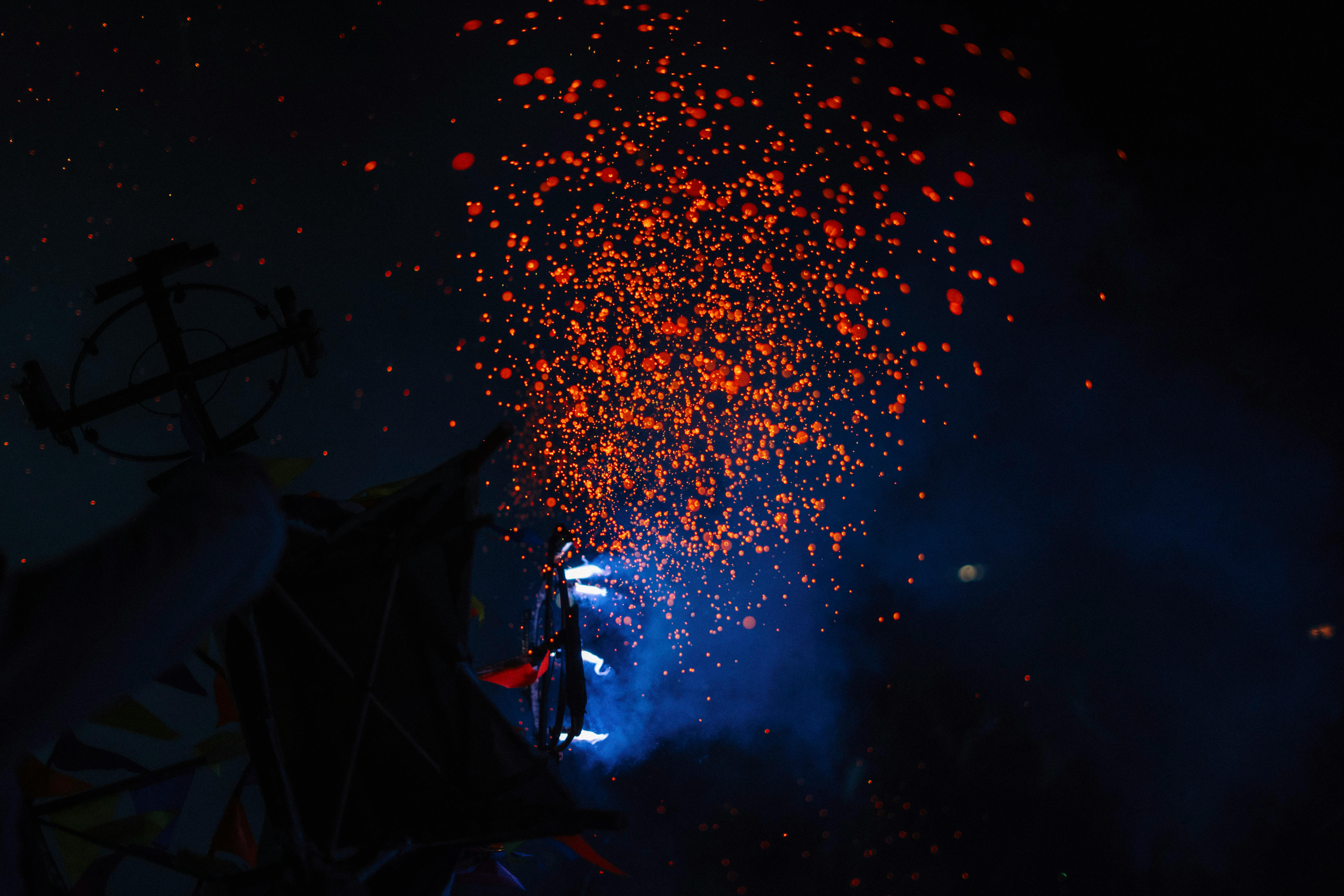 Explosive Firework Display in Night Sky · Free Stock Photo