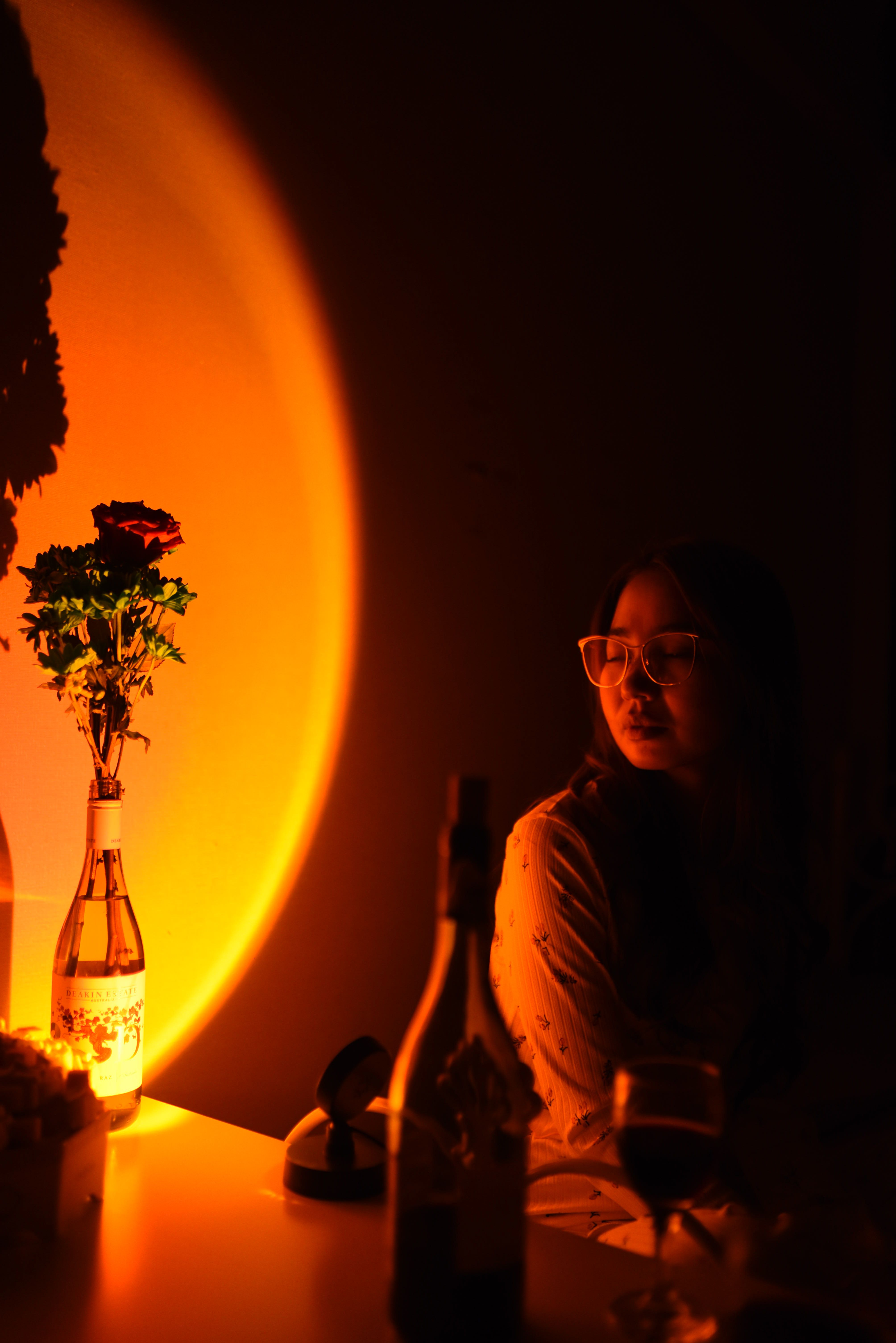 Moody Portrait with Warm Lighting and Glasses · Free Stock Photo