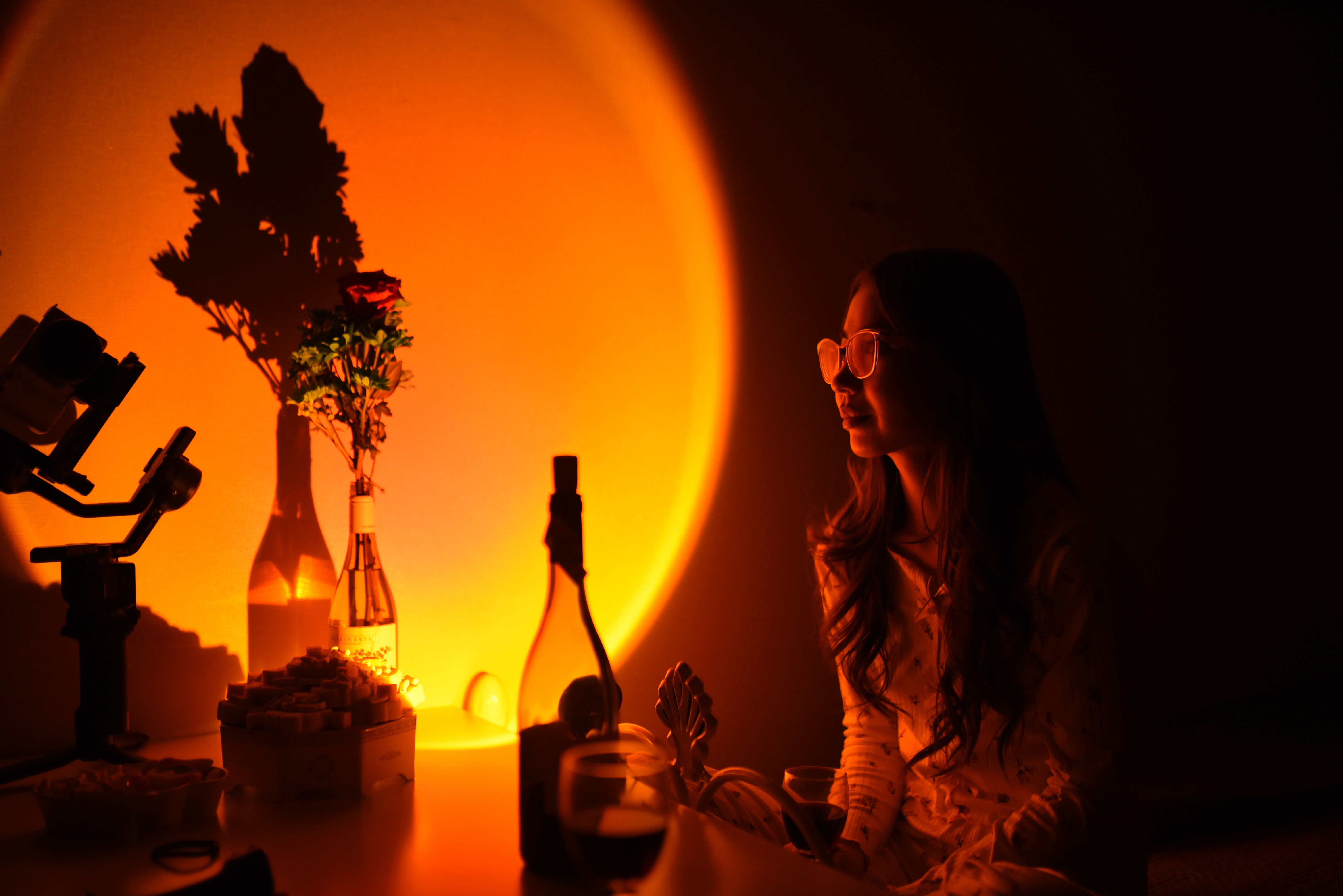 Moody Evening with Orange Ambient Light · Free Stock Photo