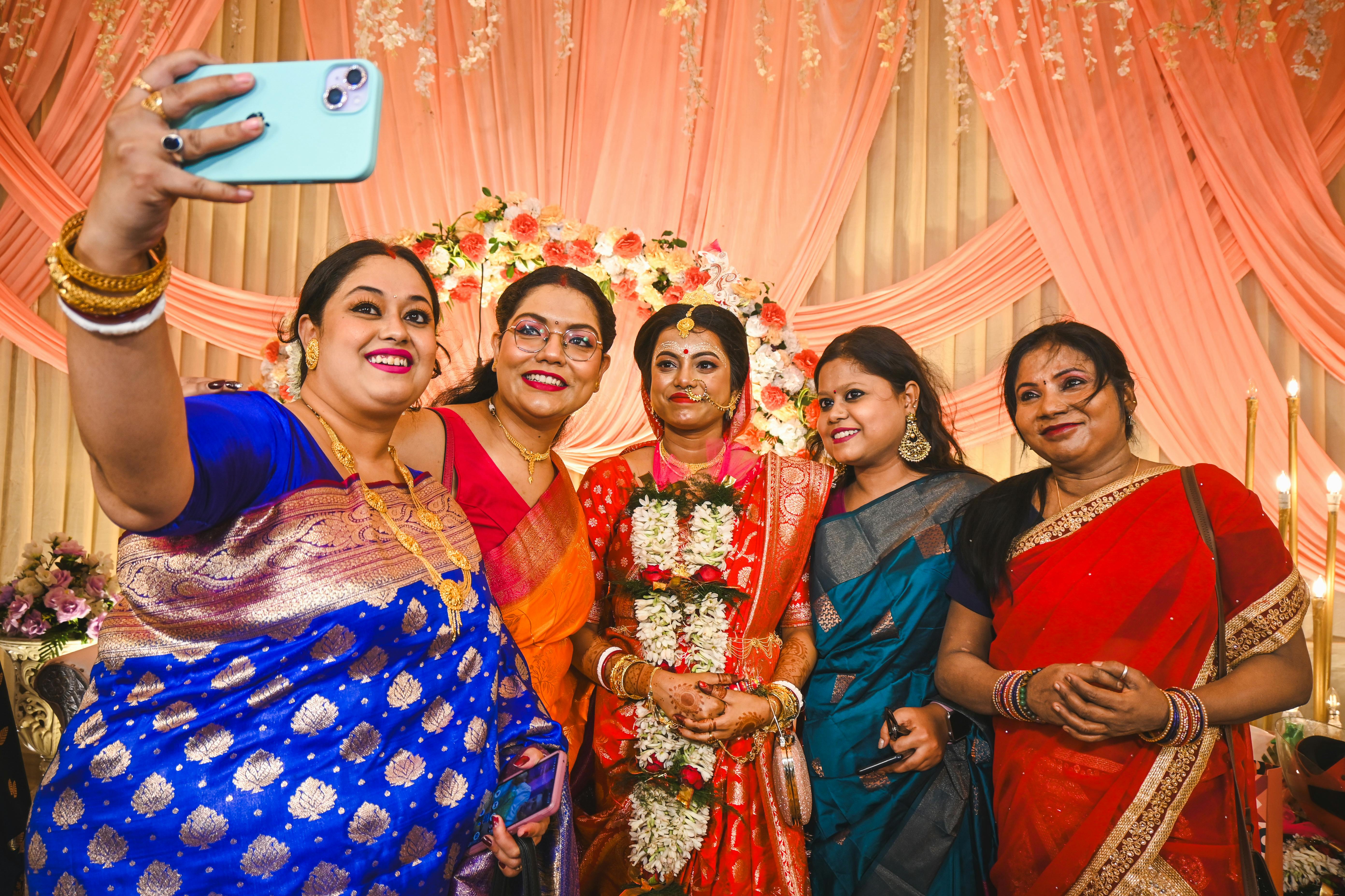 Joyful Indian Wedding Celebration with Friends · Free Stock Photo