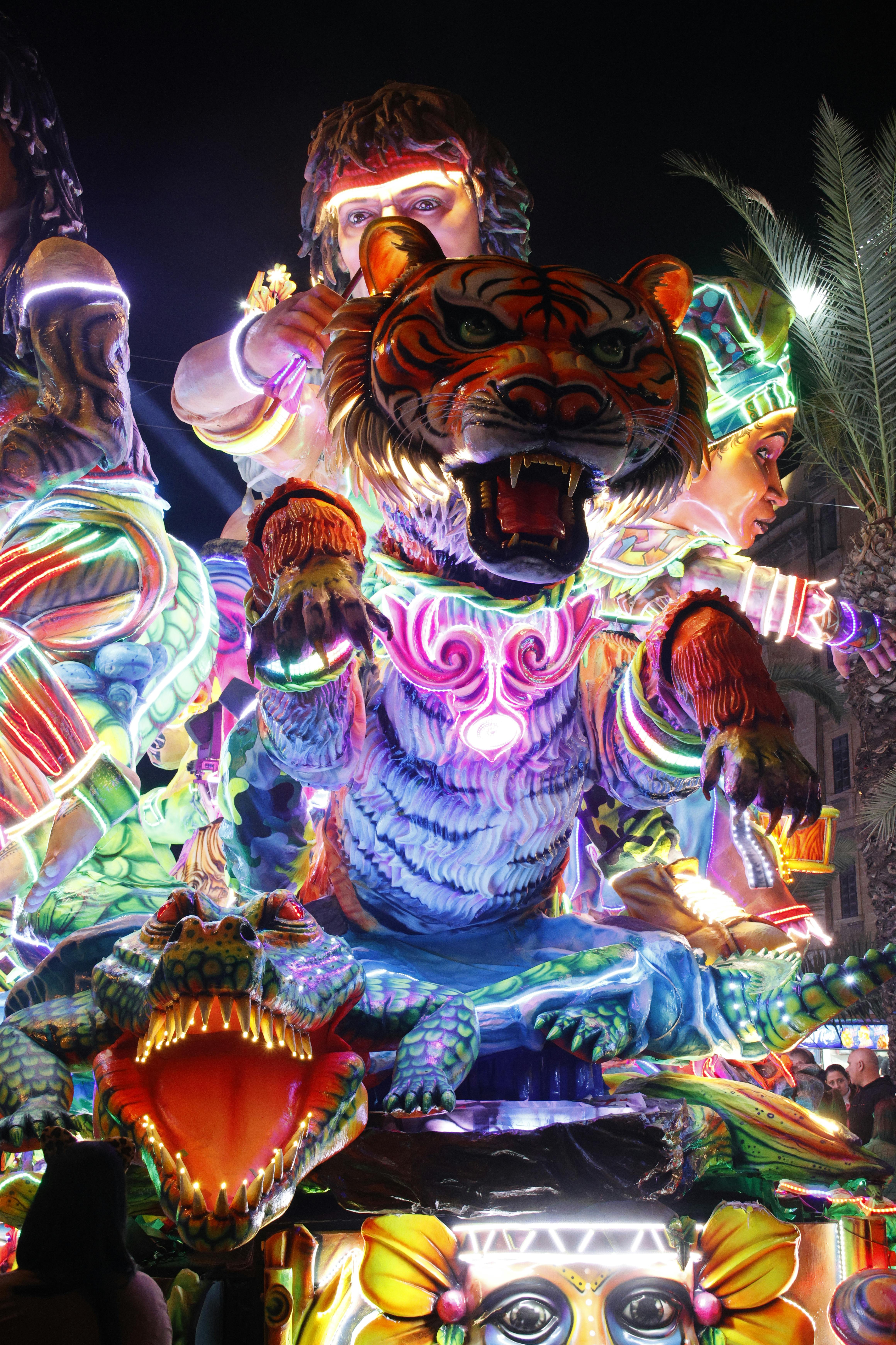 Vibrant Nighttime Festival Float Display · Free Stock Photo