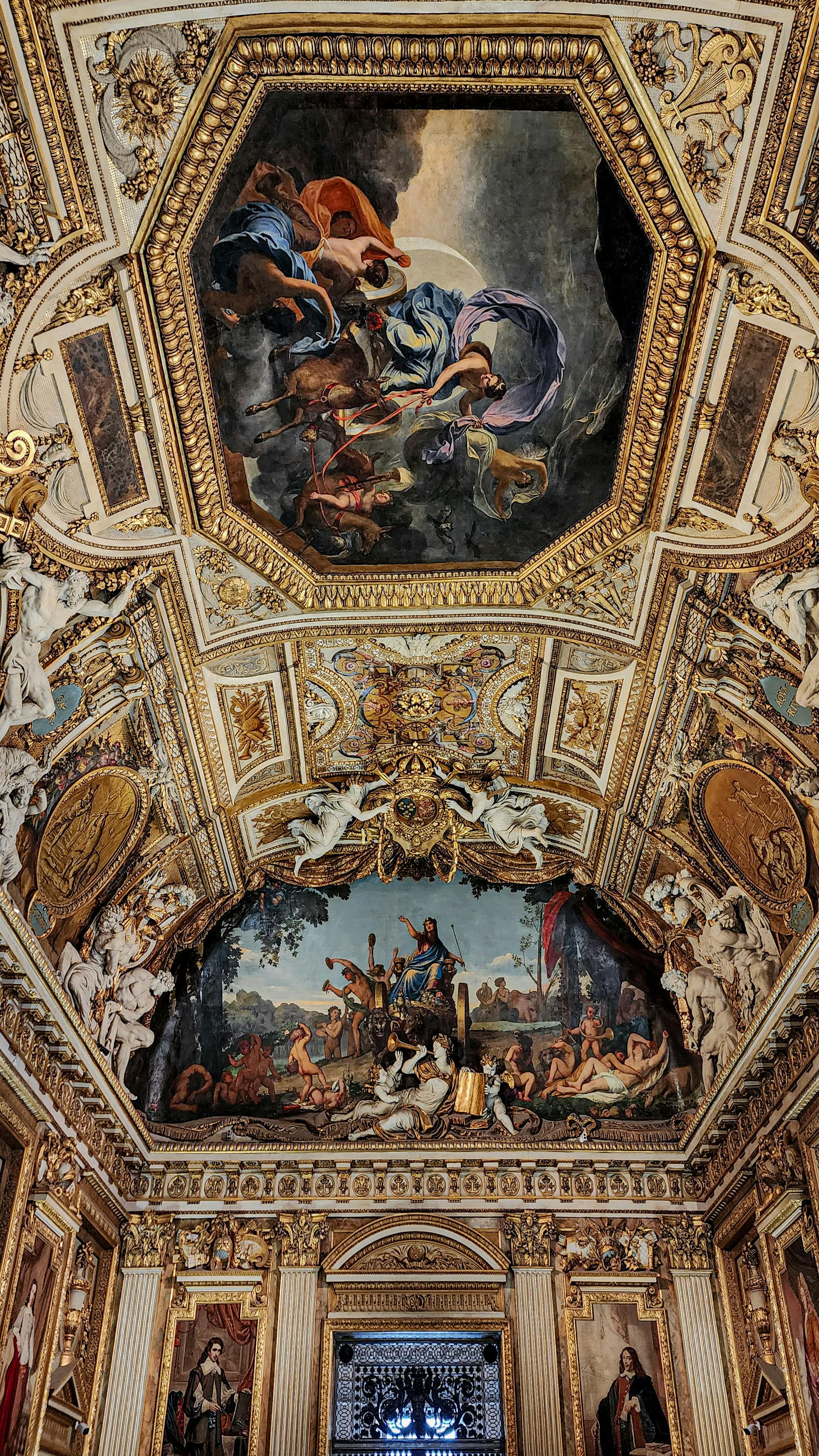 Baroque Ceiling Art in Paris Historical Building · Free Stock Photo