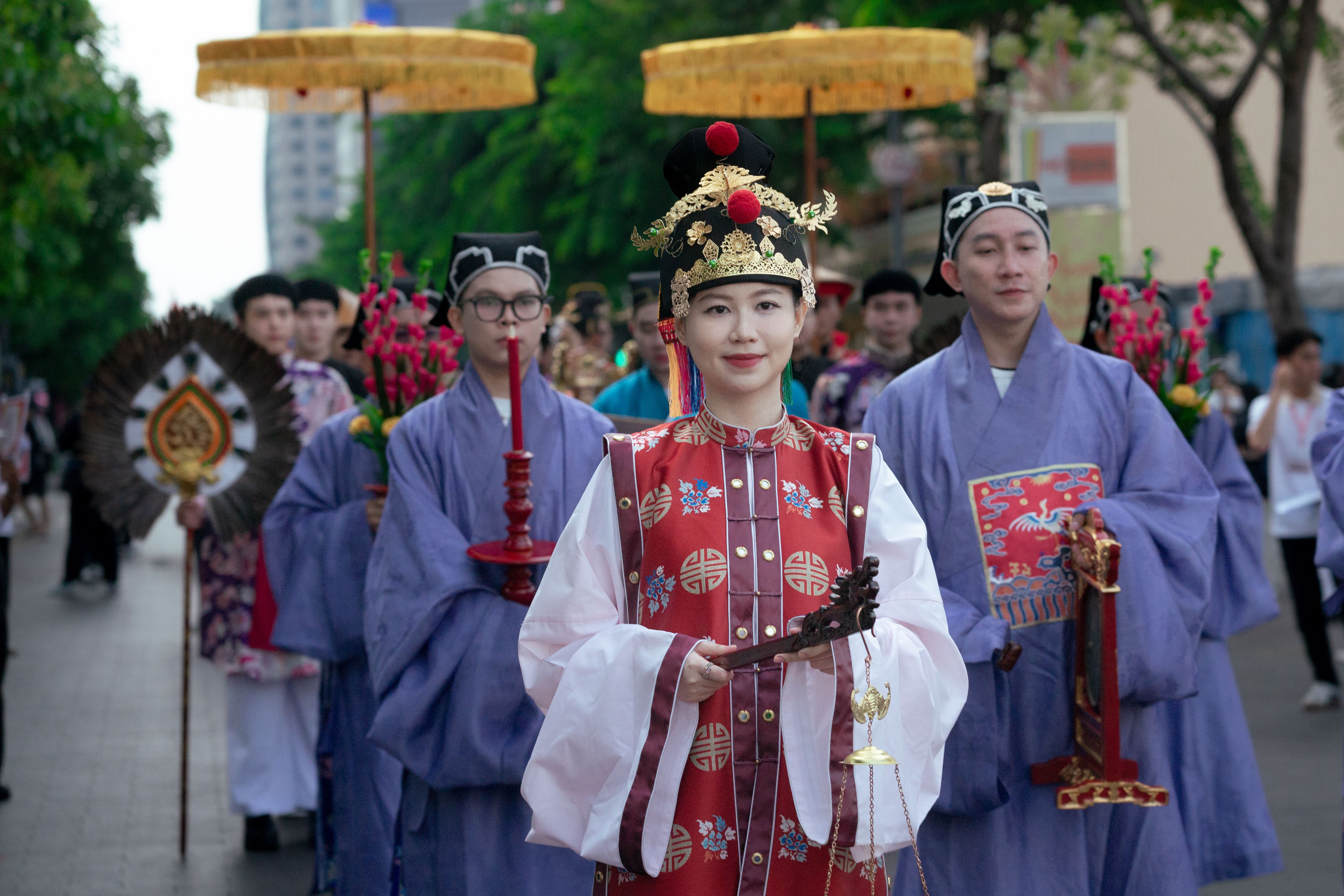 Traditional Asian Cultural Parade in City Street · Free Stock Photo