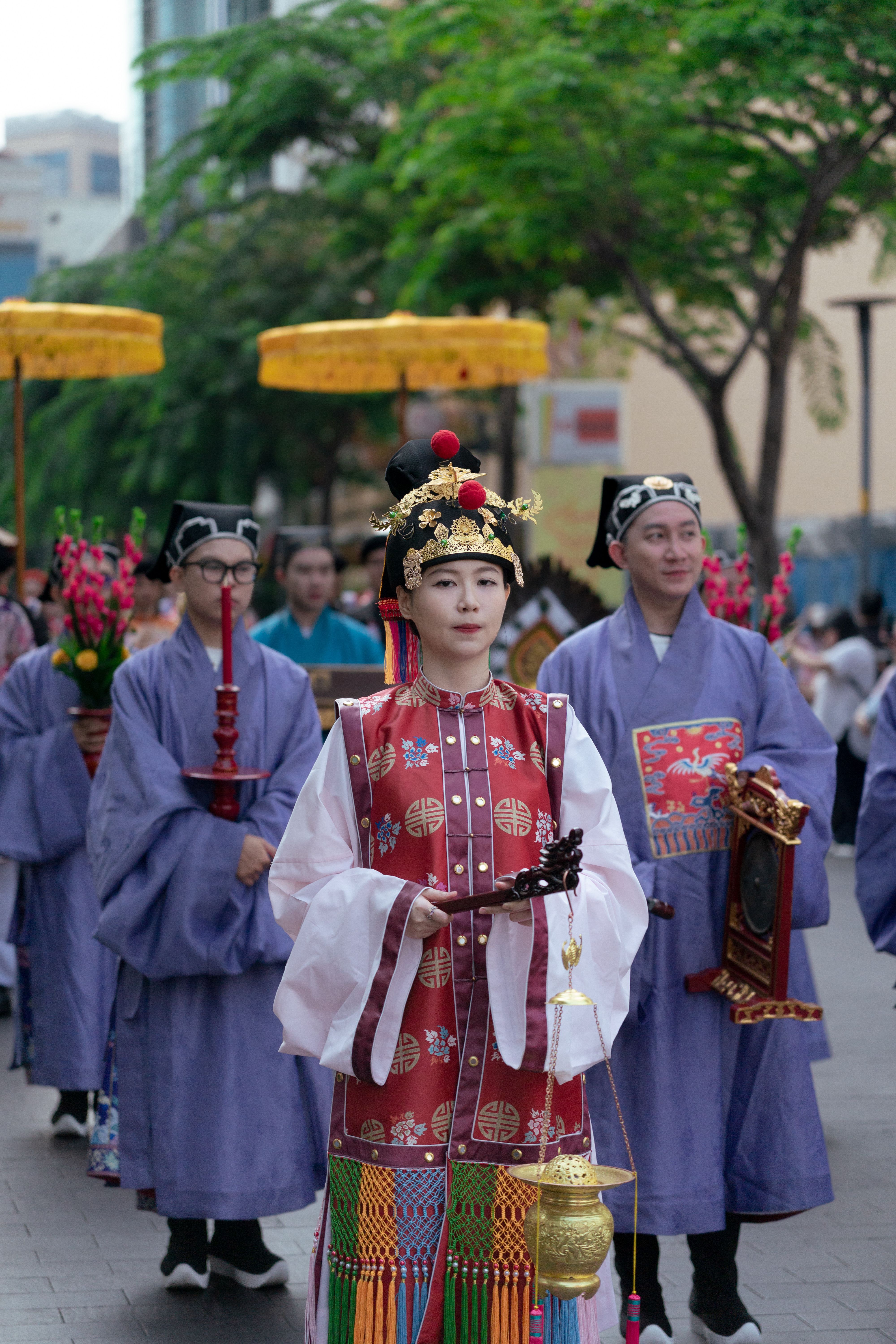 Traditional Asian Cultural Parade with Costumes · Free Stock Photo