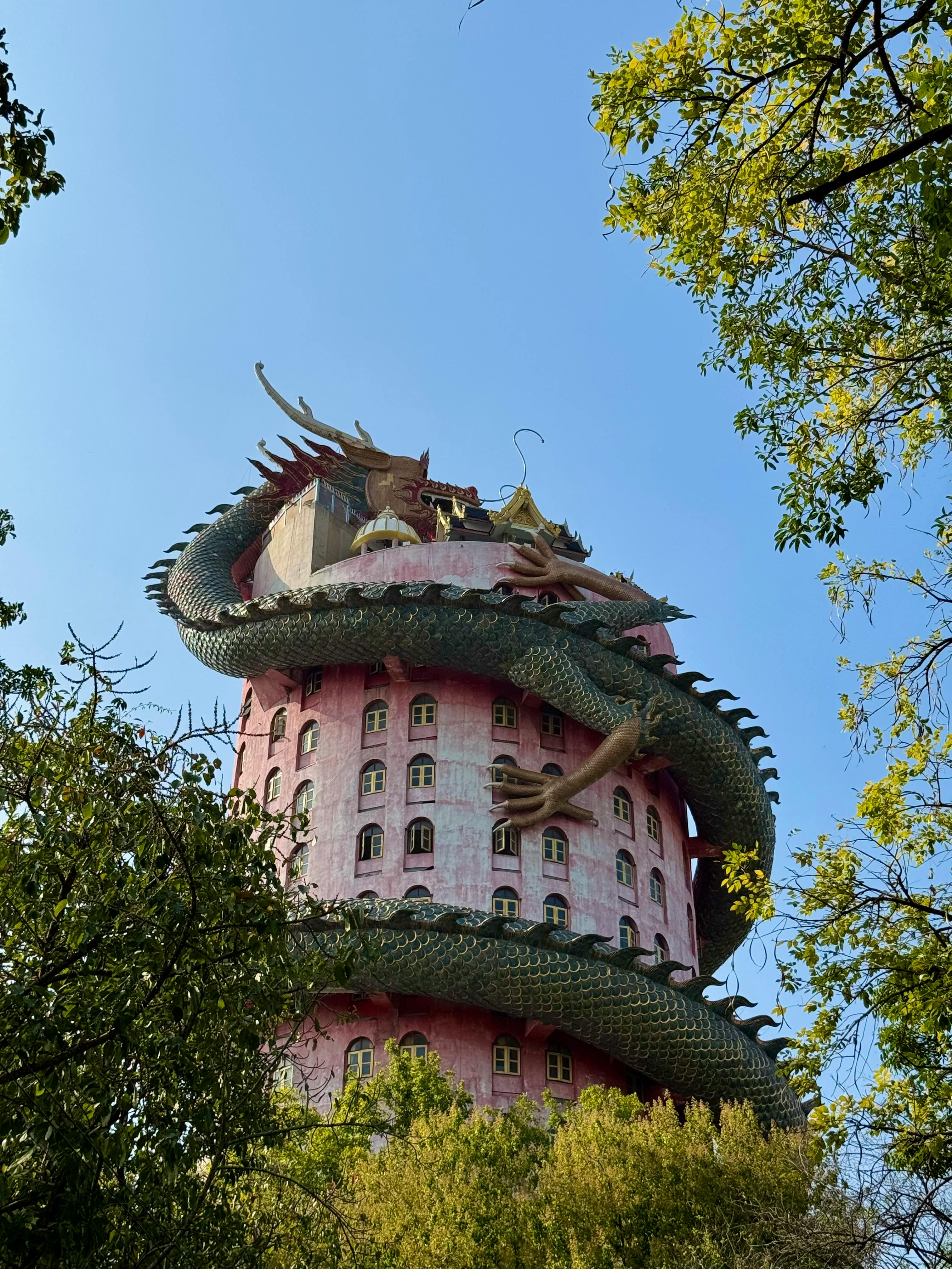 Unique Dragon Tower at Wat Samphran Temple, Bangkok · Free Stock Photo