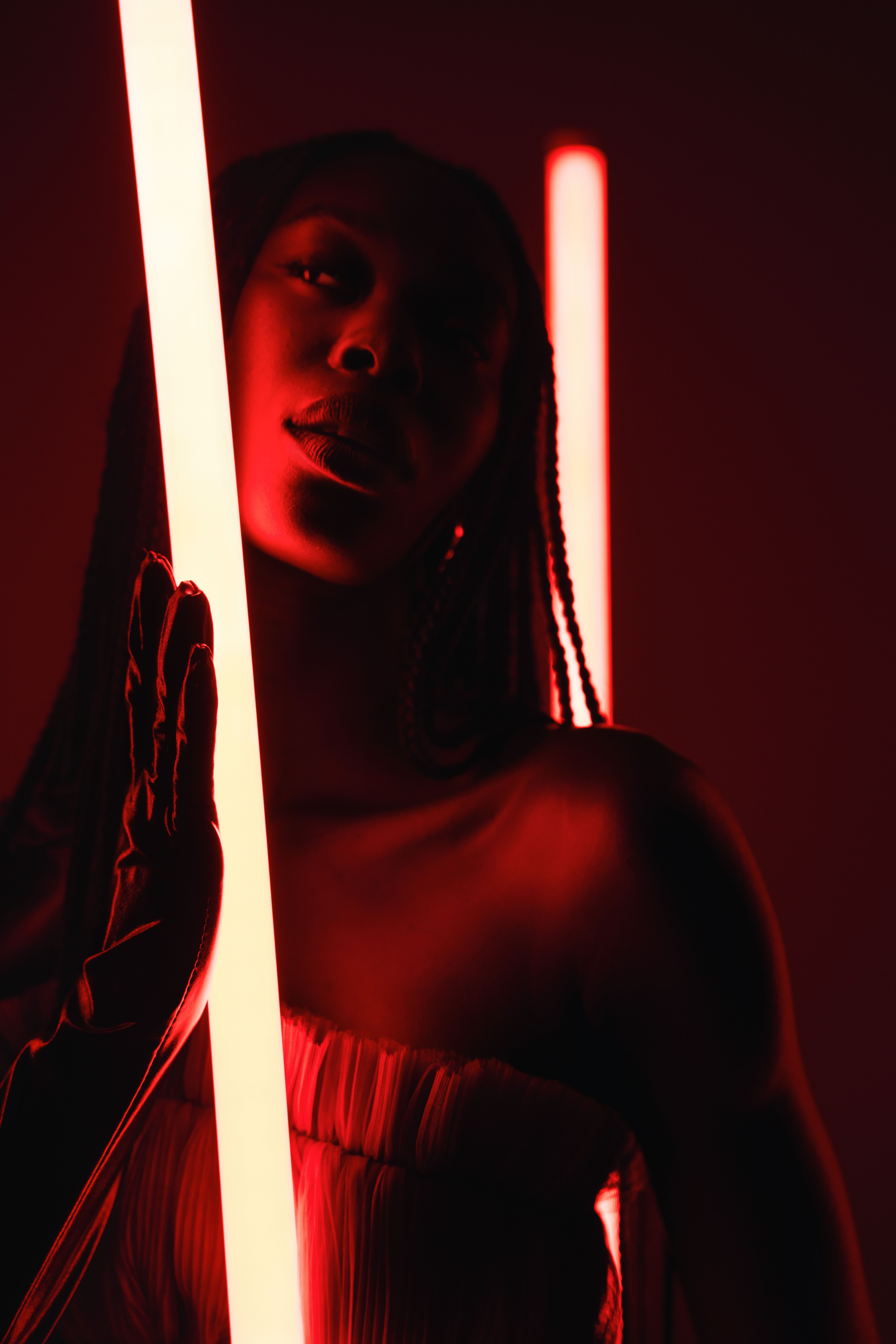 Dramatic Fashion Portrait with Neon Lighting · Free Stock Photo
