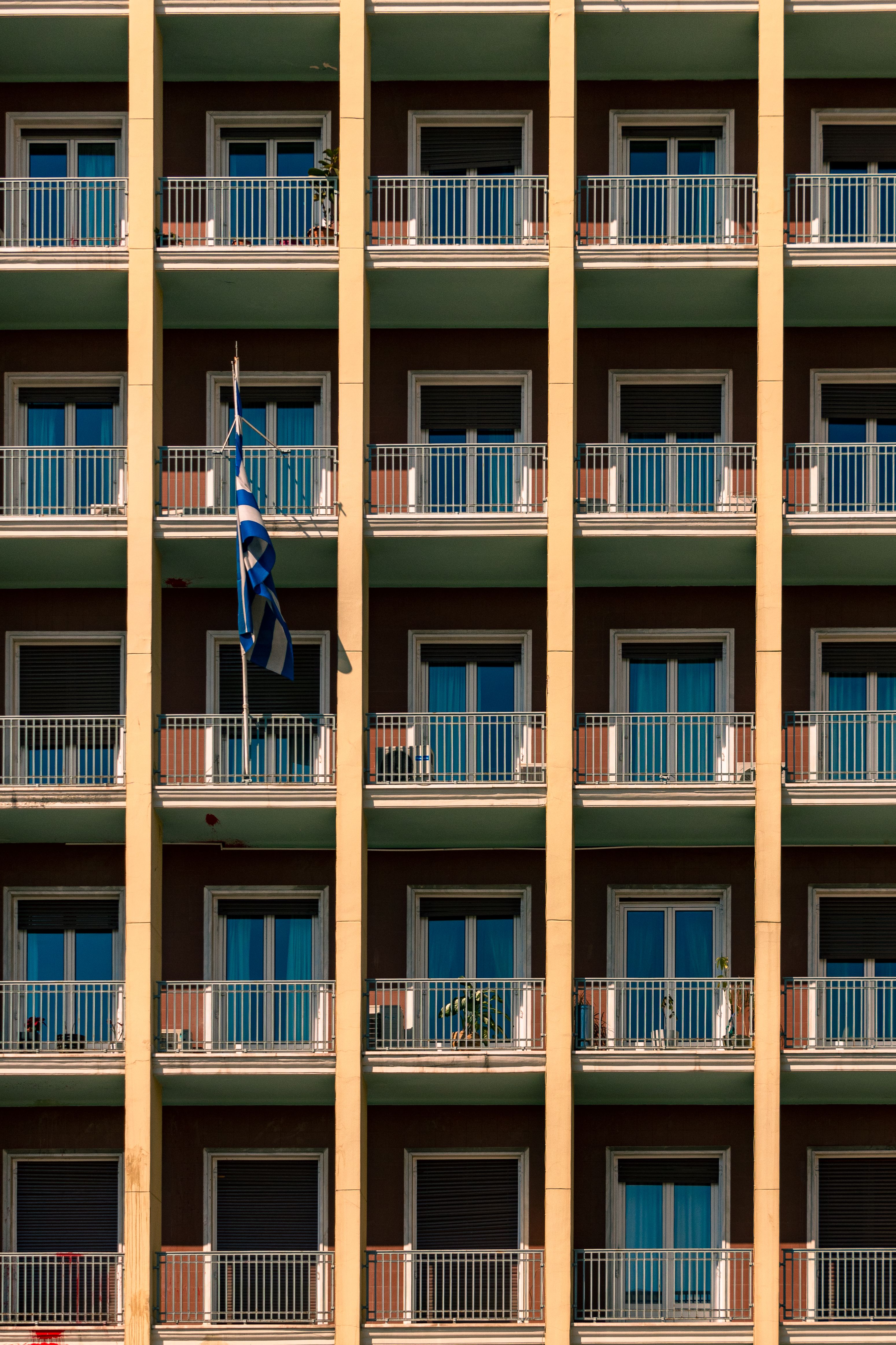 Modern Greek Architecture with Flag in Athens · Free Stock Photo