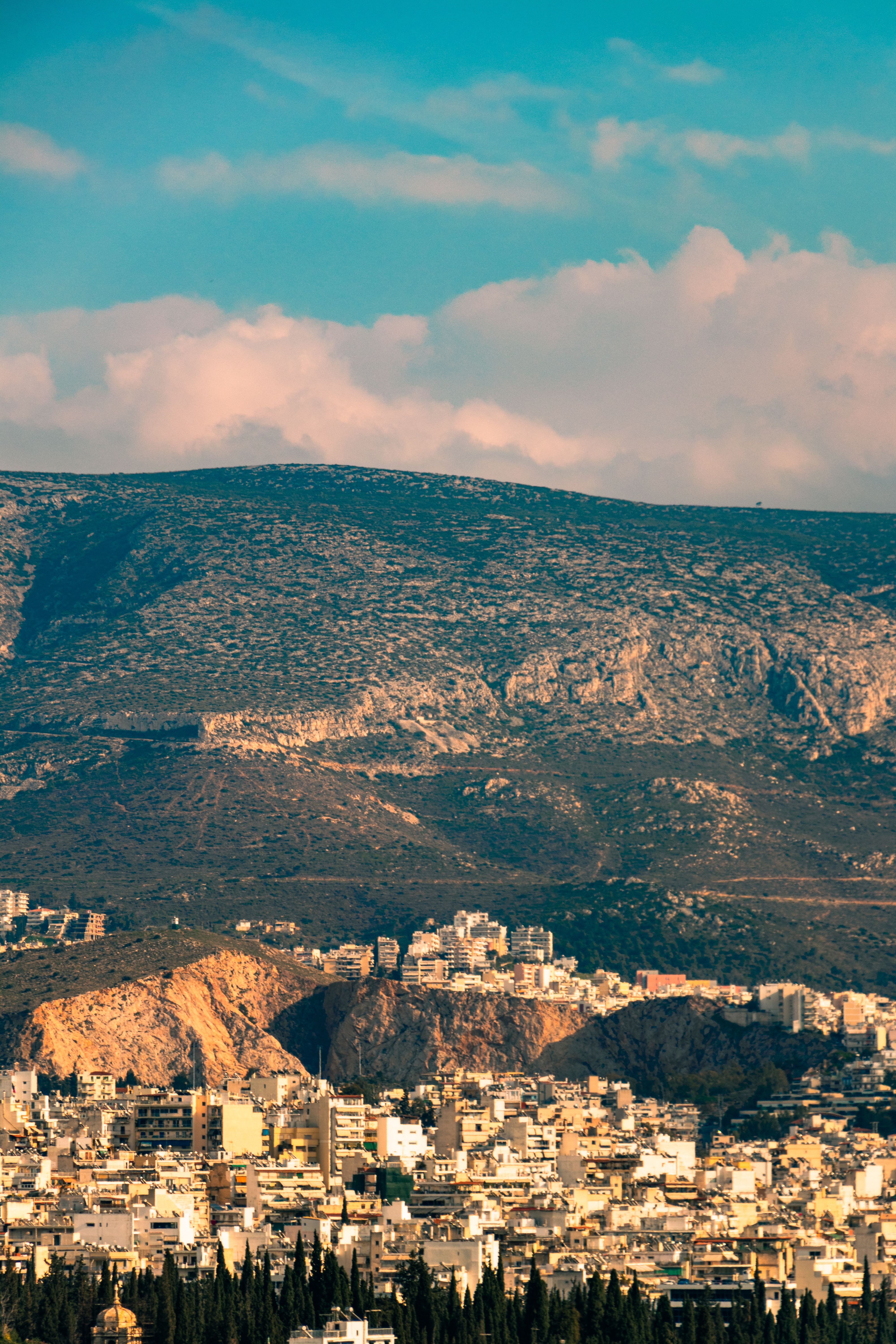 Aerial View of Athens Cityscape with Mountains · Free Stock Photo