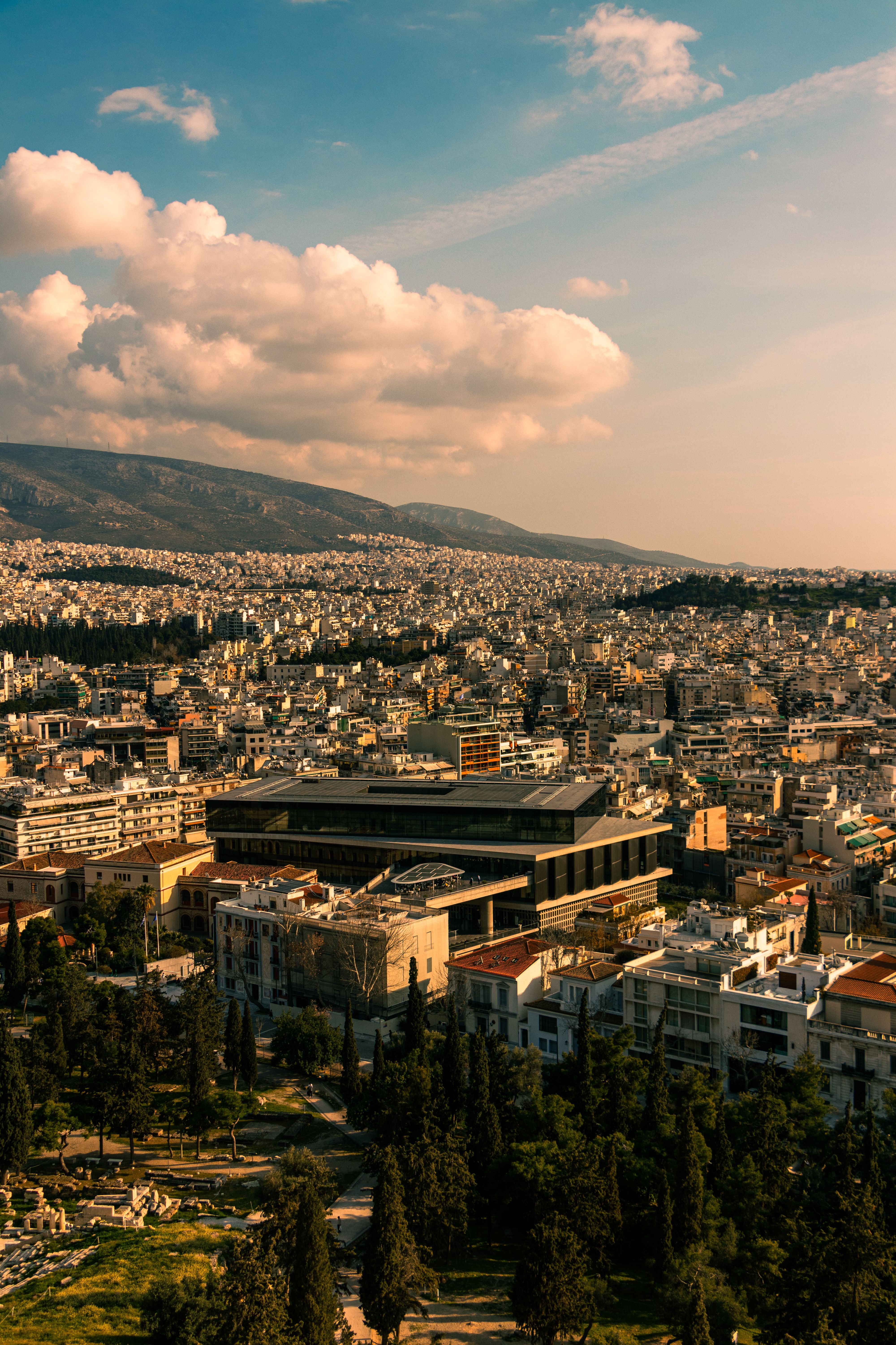 Aerial View of Athens with Acropolis Museum · Free Stock Photo