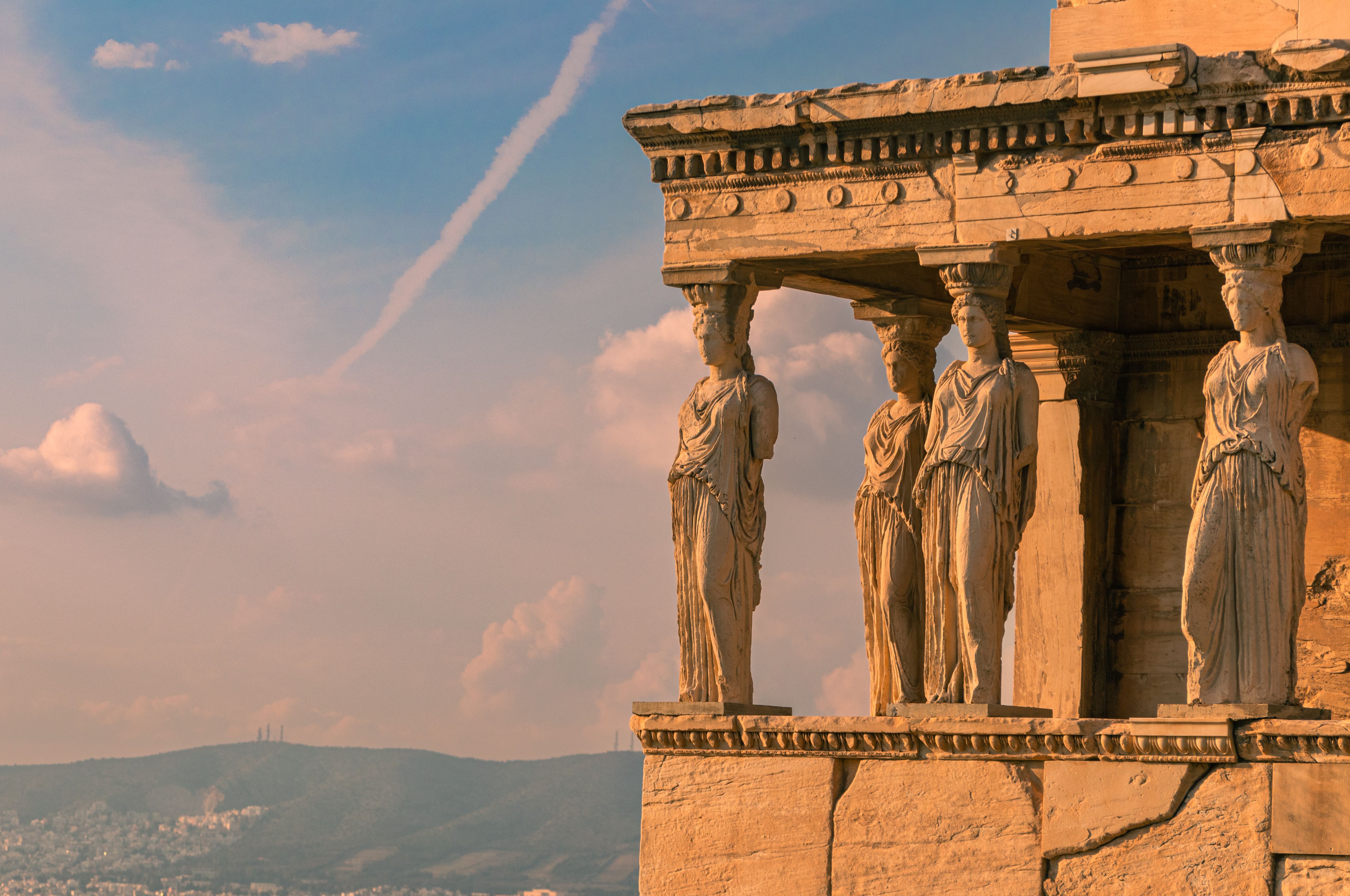 Erechtheion Caryatids at Sunset in Athens · Free Stock Photo