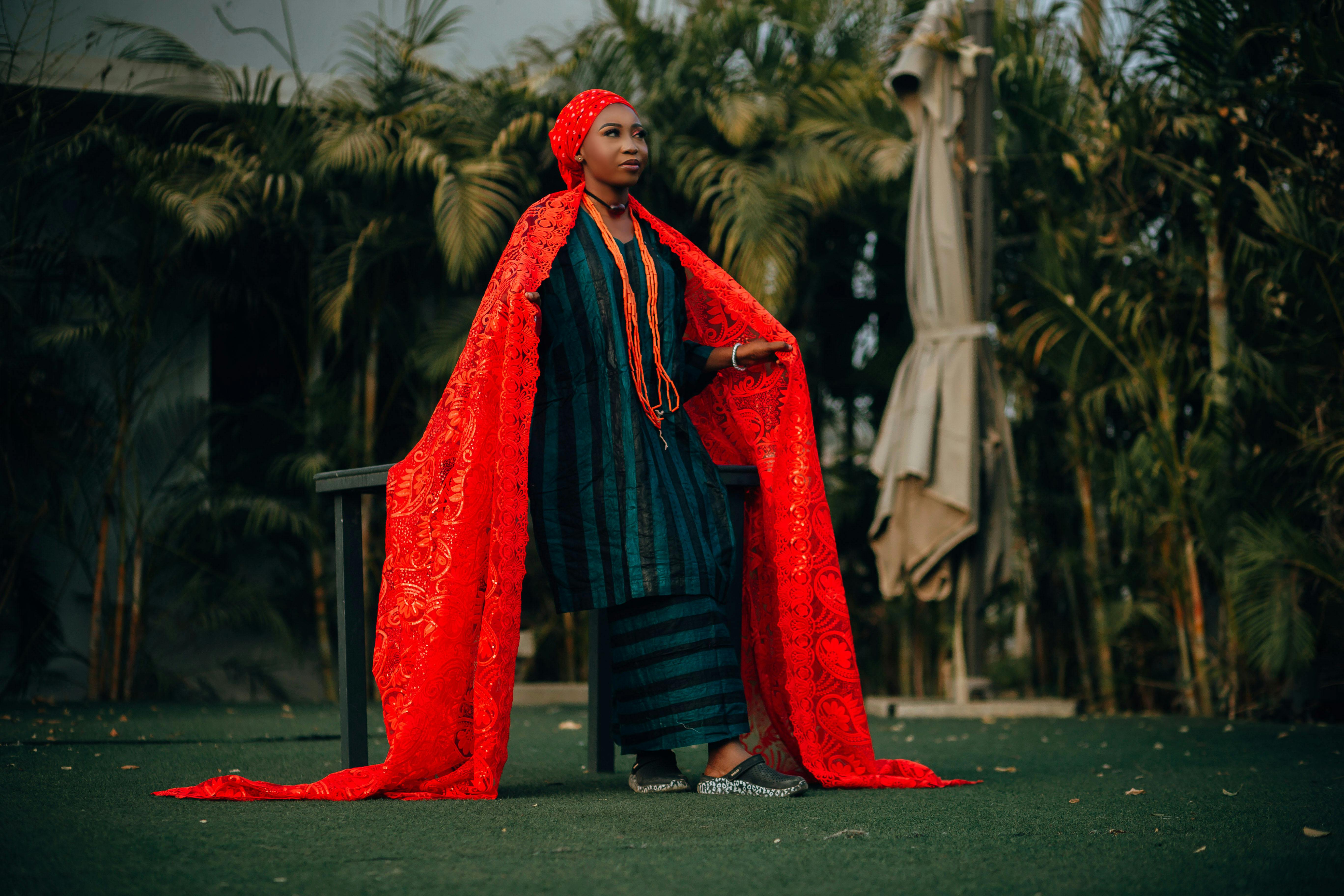 Elegant Woman in Traditional African Attire Outdoors · Free Stock Photo
