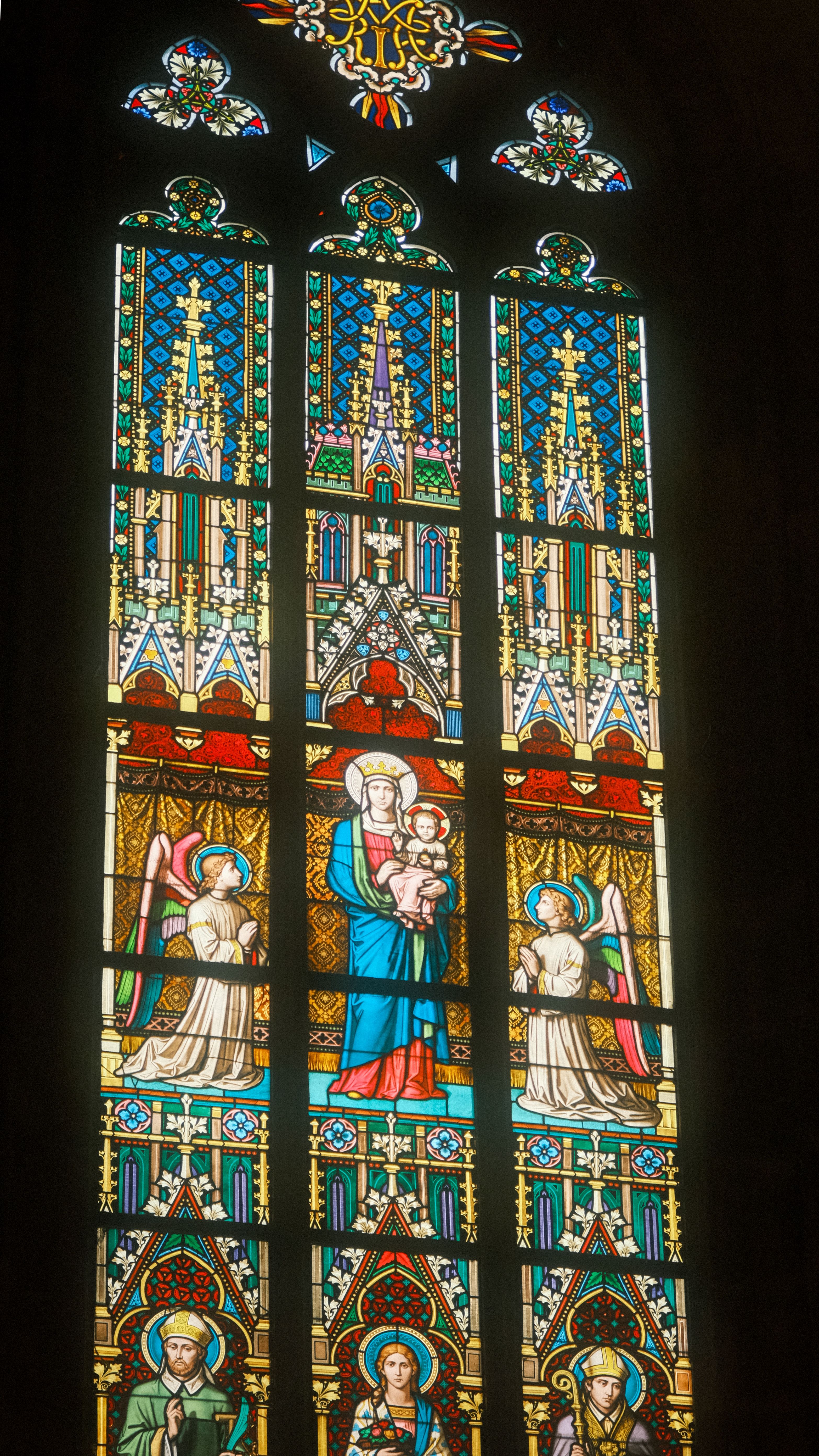Beautiful Stained Glass Window in Medieval Church · Free Stock Photo