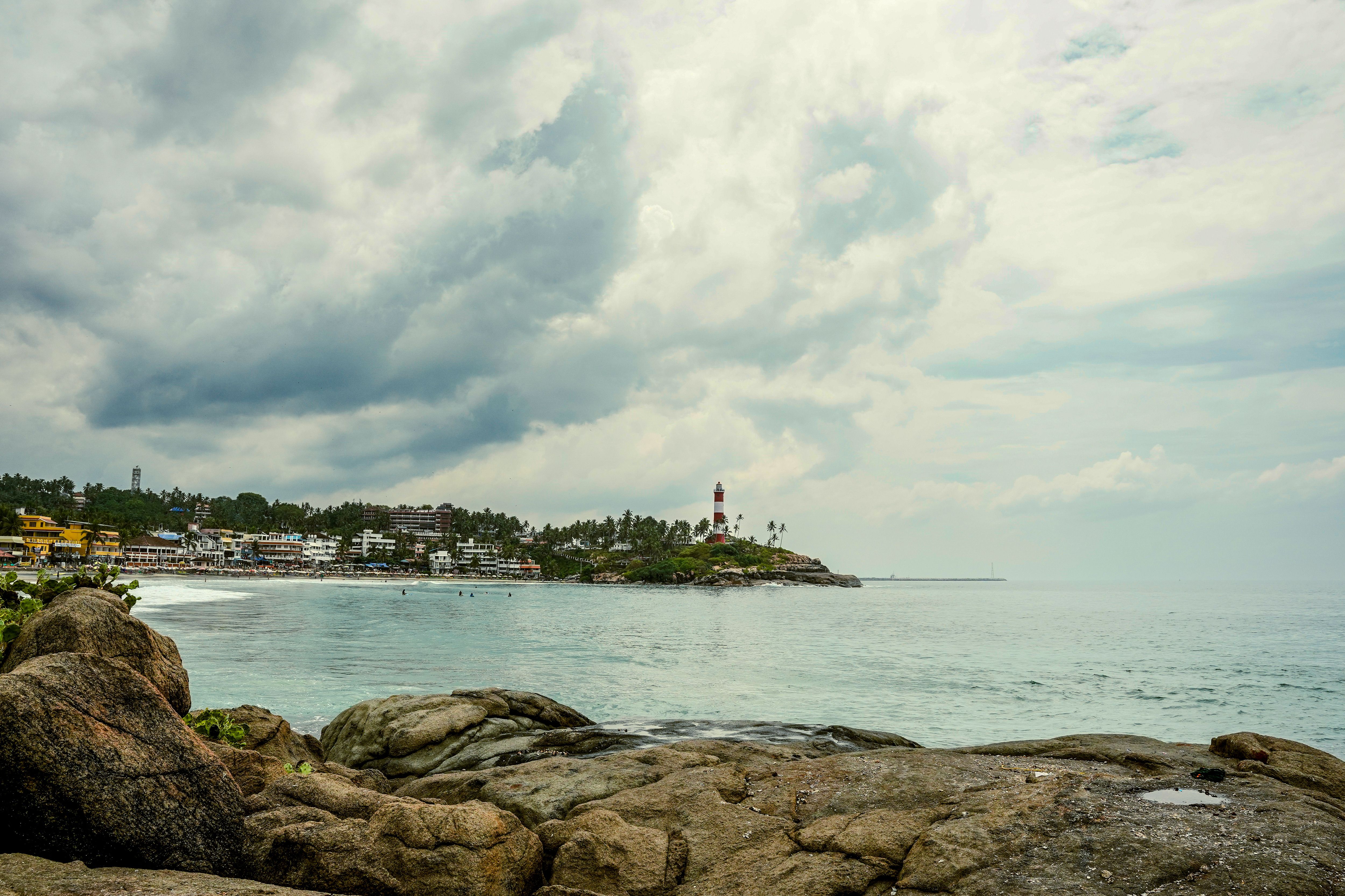Scenic View of Kovalam Beach and Lighthouse · Free Stock Photo