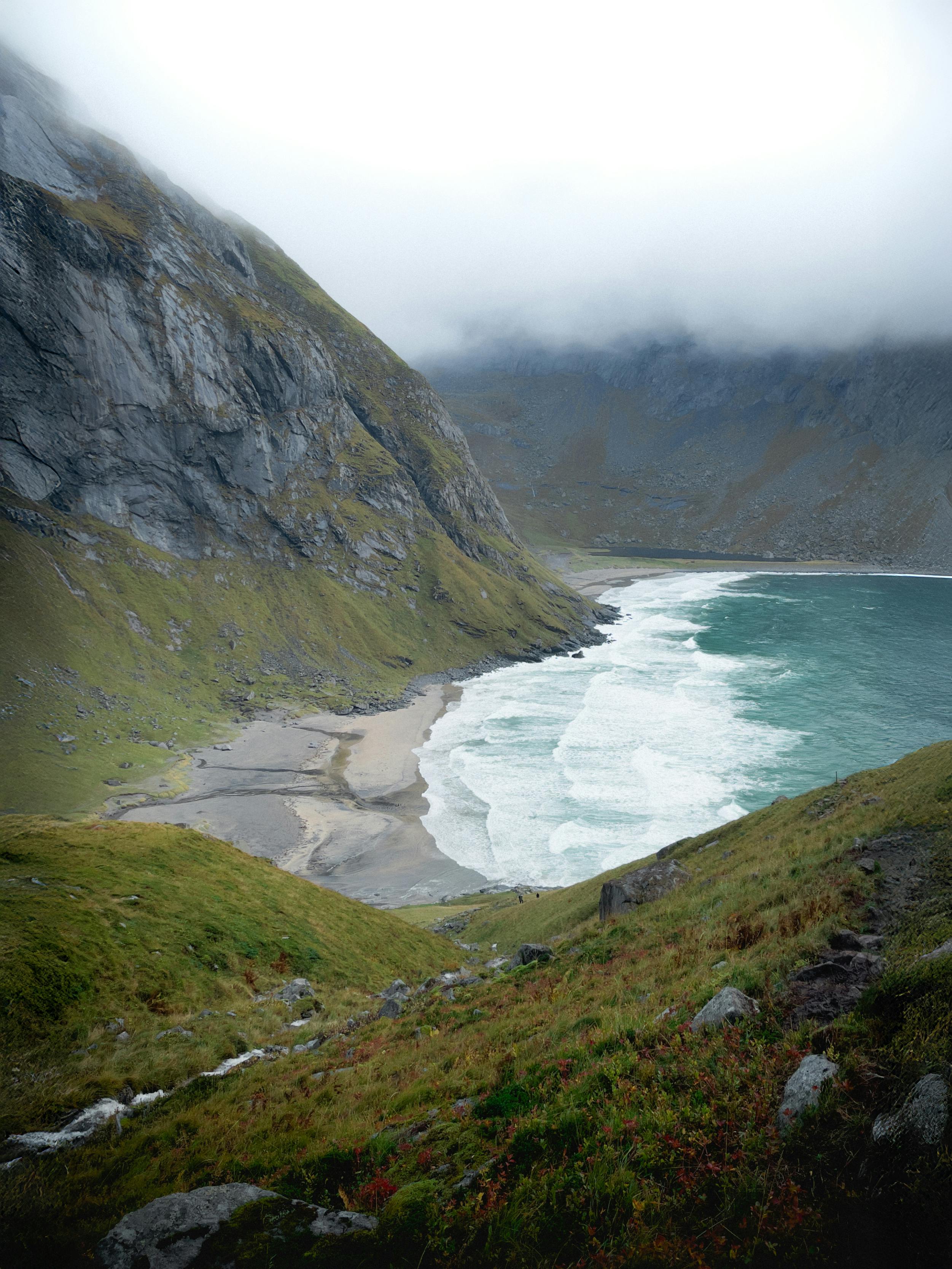 Serene Nordic Beach with Majestic Cliffs · Free Stock Photo