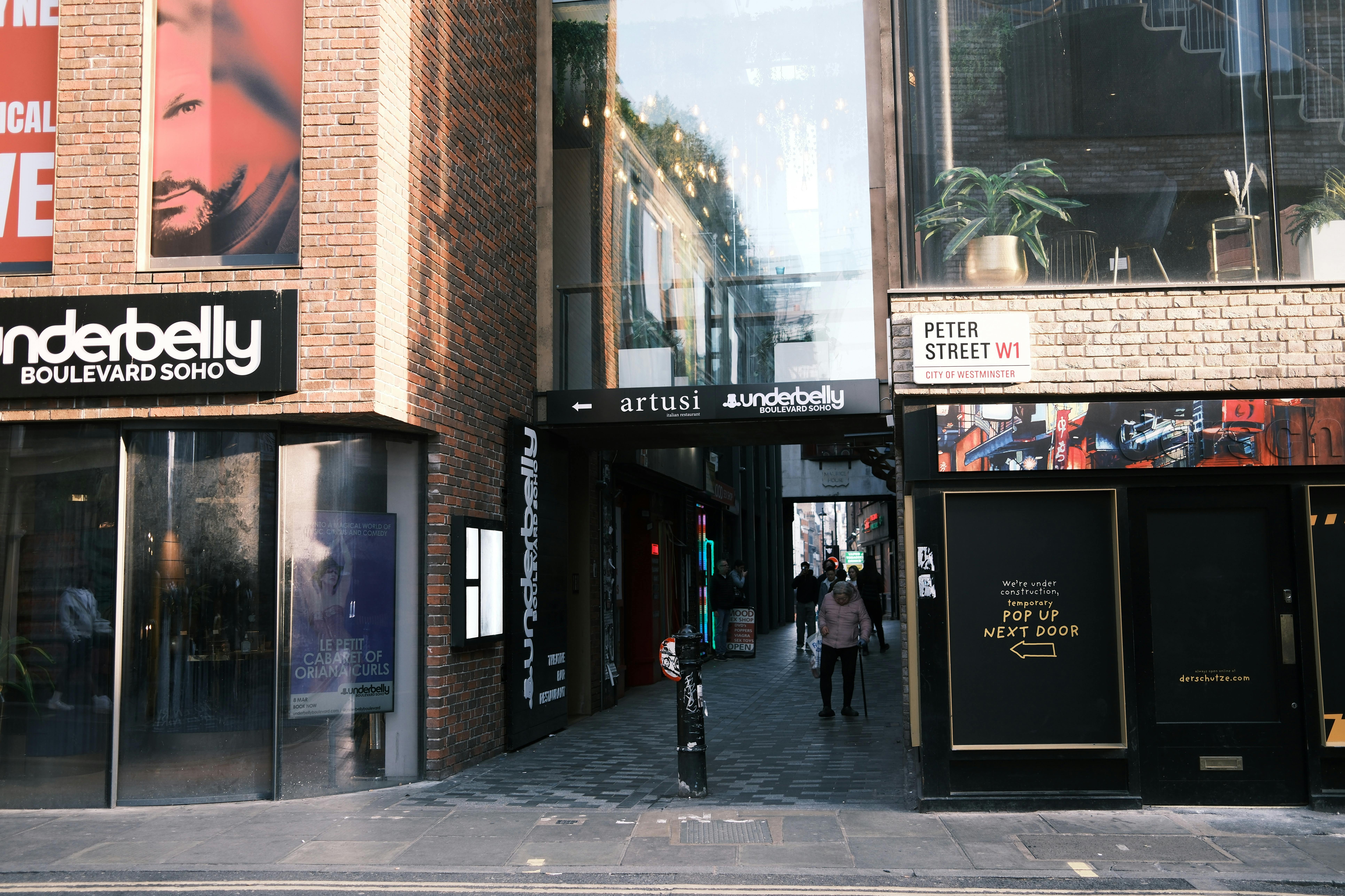 Entrance to Underbelly Boulevard Soho on Peter Street · Free Stock Photo