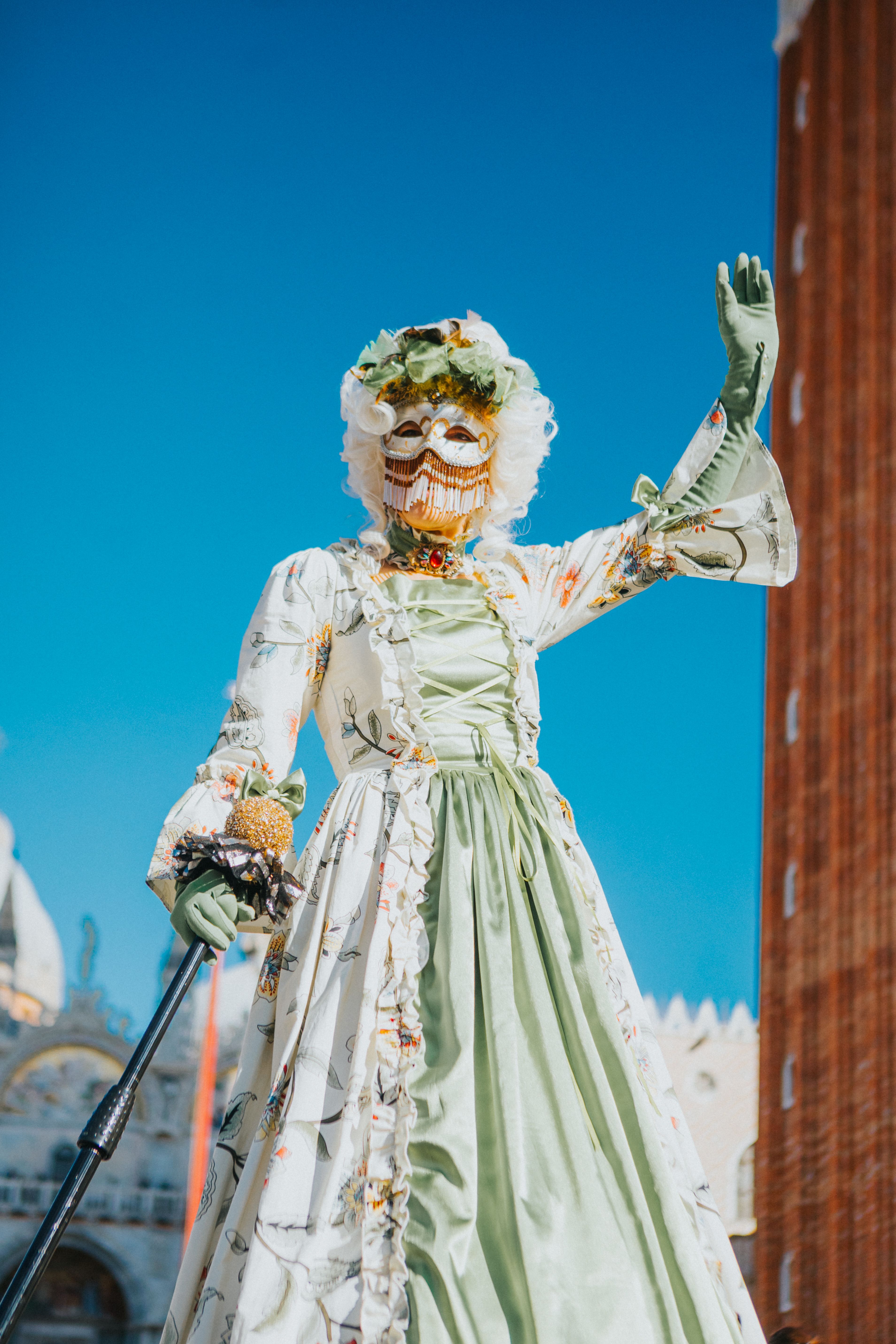 Elegant Masked Figure at Venetian Carnival · Free Stock Photo