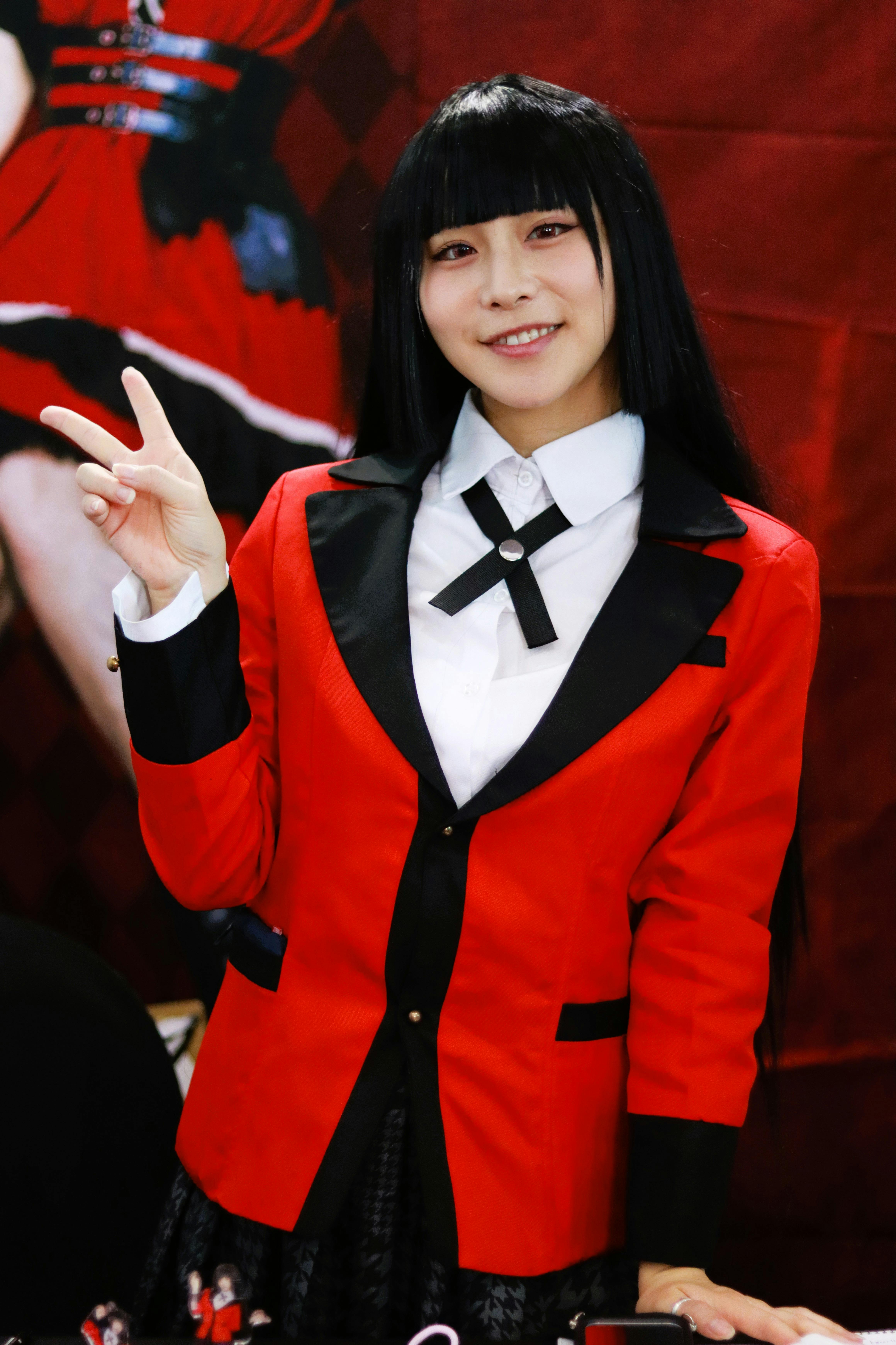 Anime Cosplay with Character in Red Blazer · Free Stock Photo