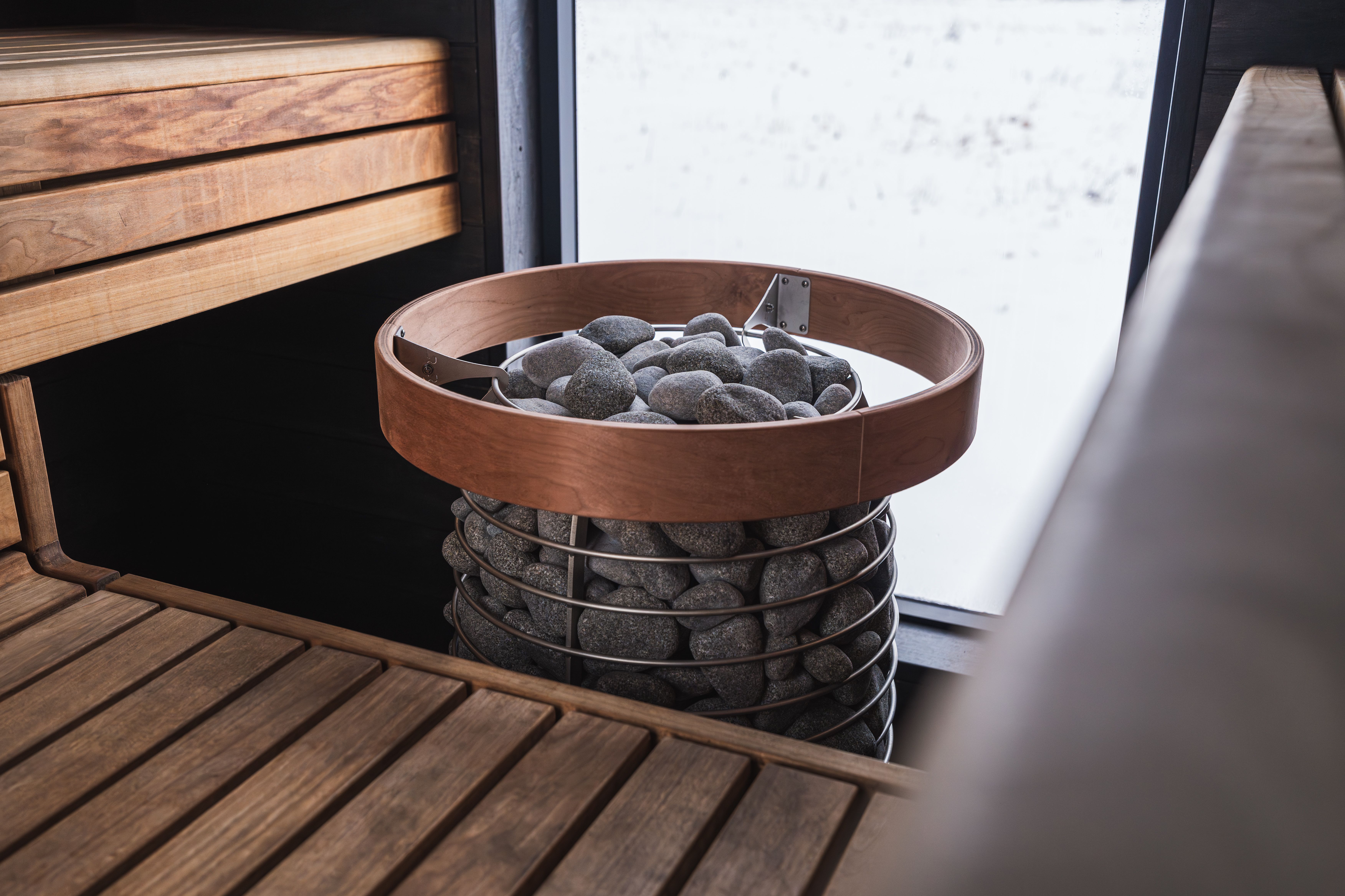 Modern Nordic Sauna with Stone Heater · Free Stock Photo
