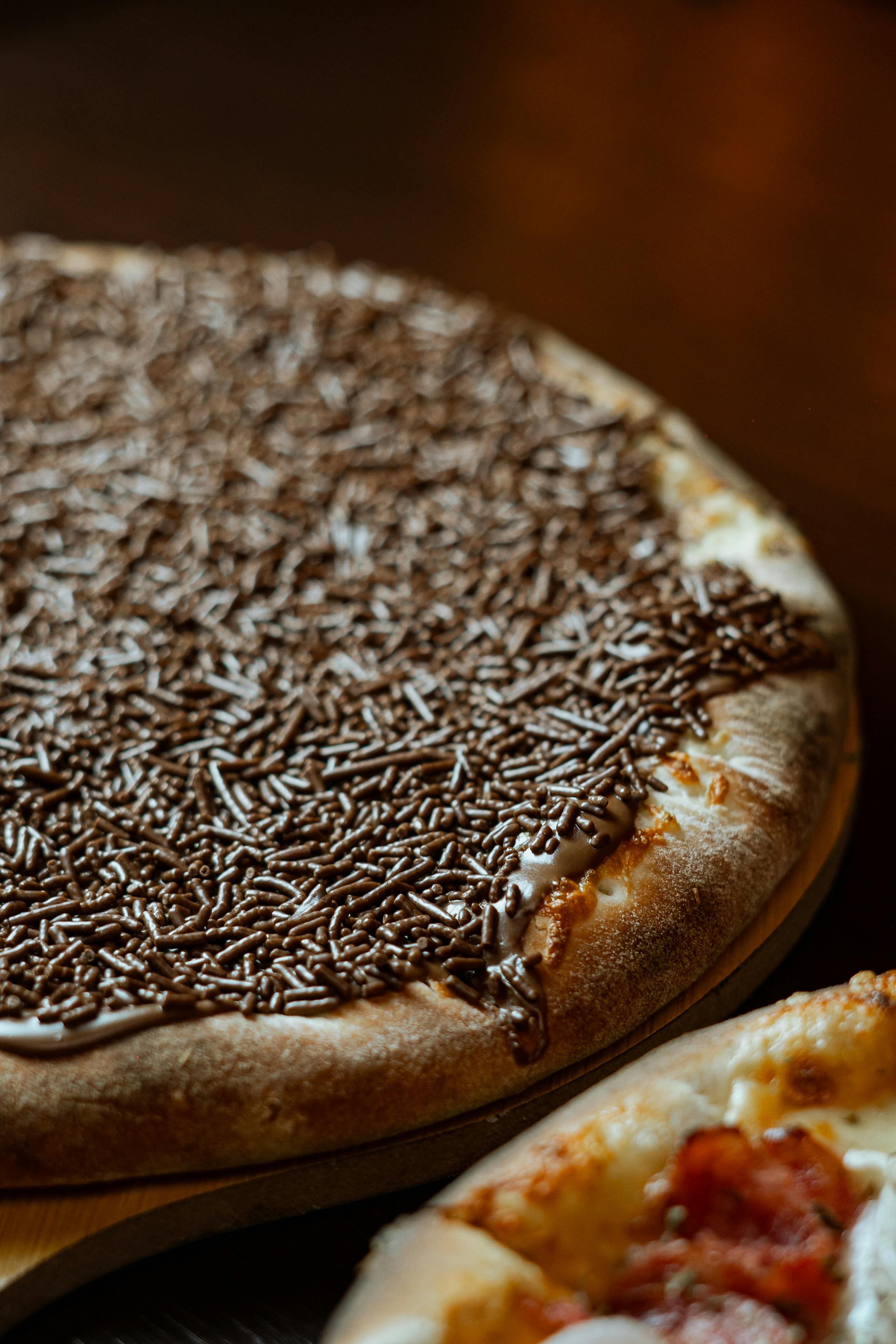 Delicious Chocolate Topped Pizza Close Up · Free Stock Photo