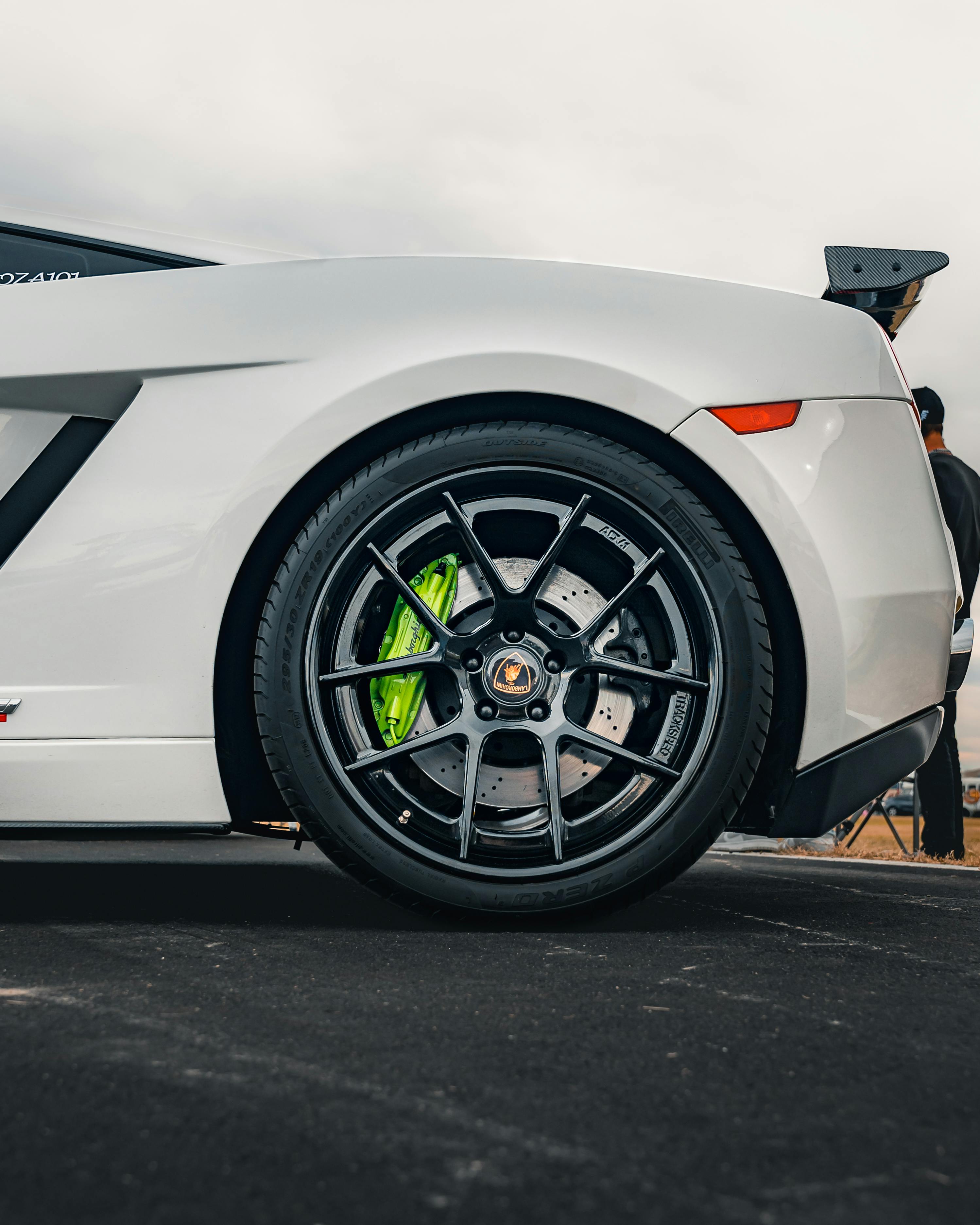 White Lamborghini Gallardo Side View with Green Brake Caliper · Free ...
