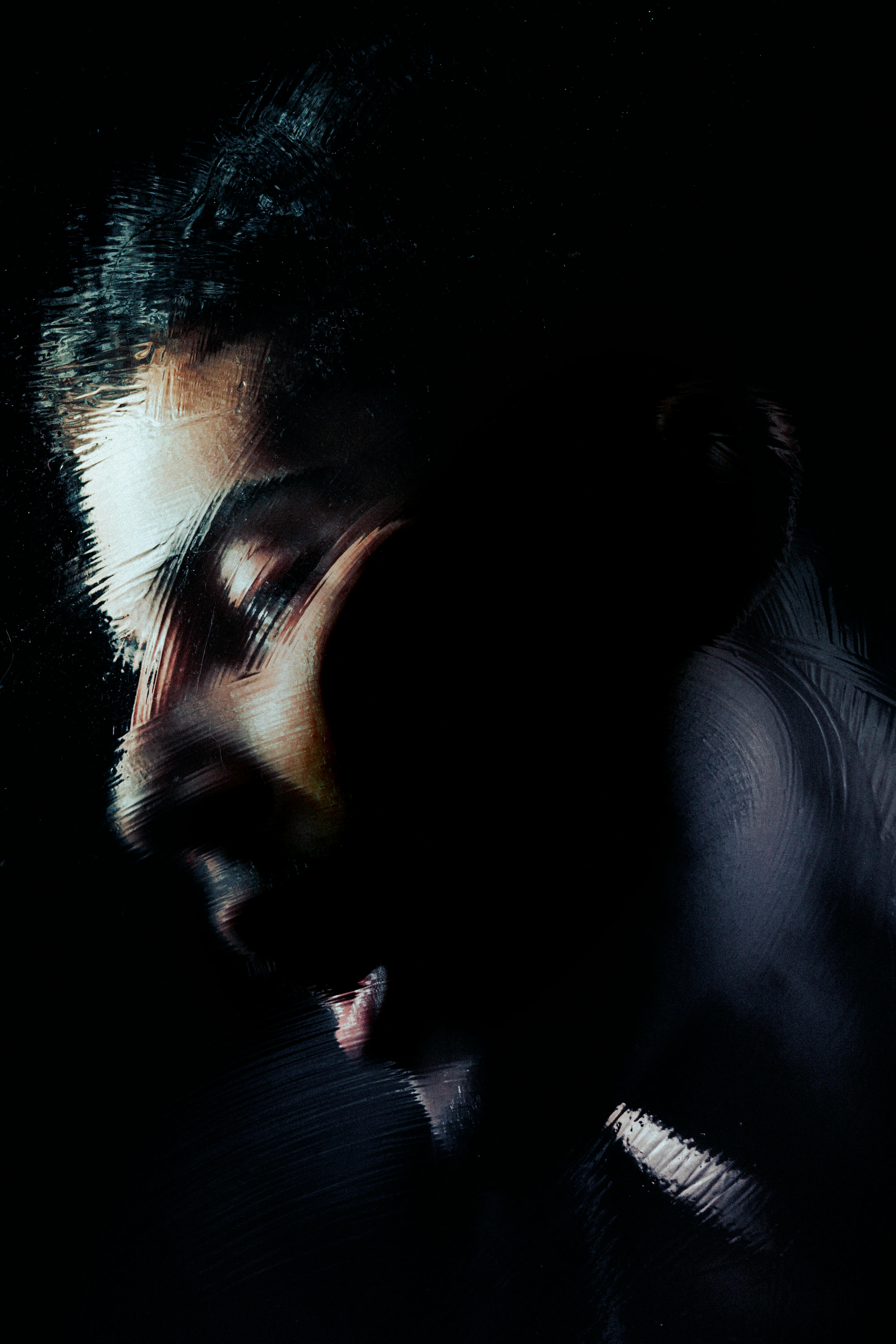 Abstract Portrait of a Young Man in Darkness · Free Stock Photo