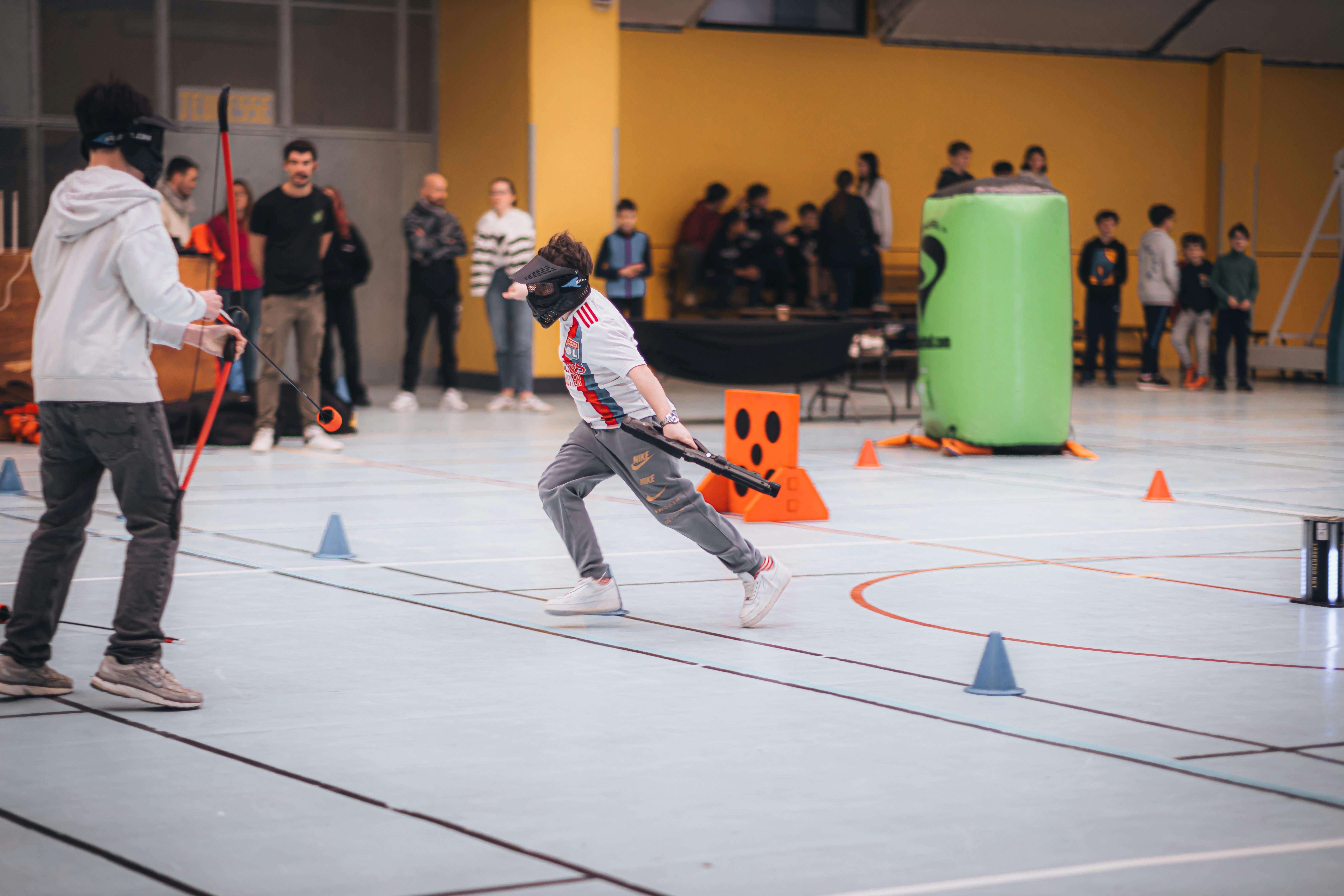 Kids Running Through Cones Photos, Download The BEST Free Kids Running ...