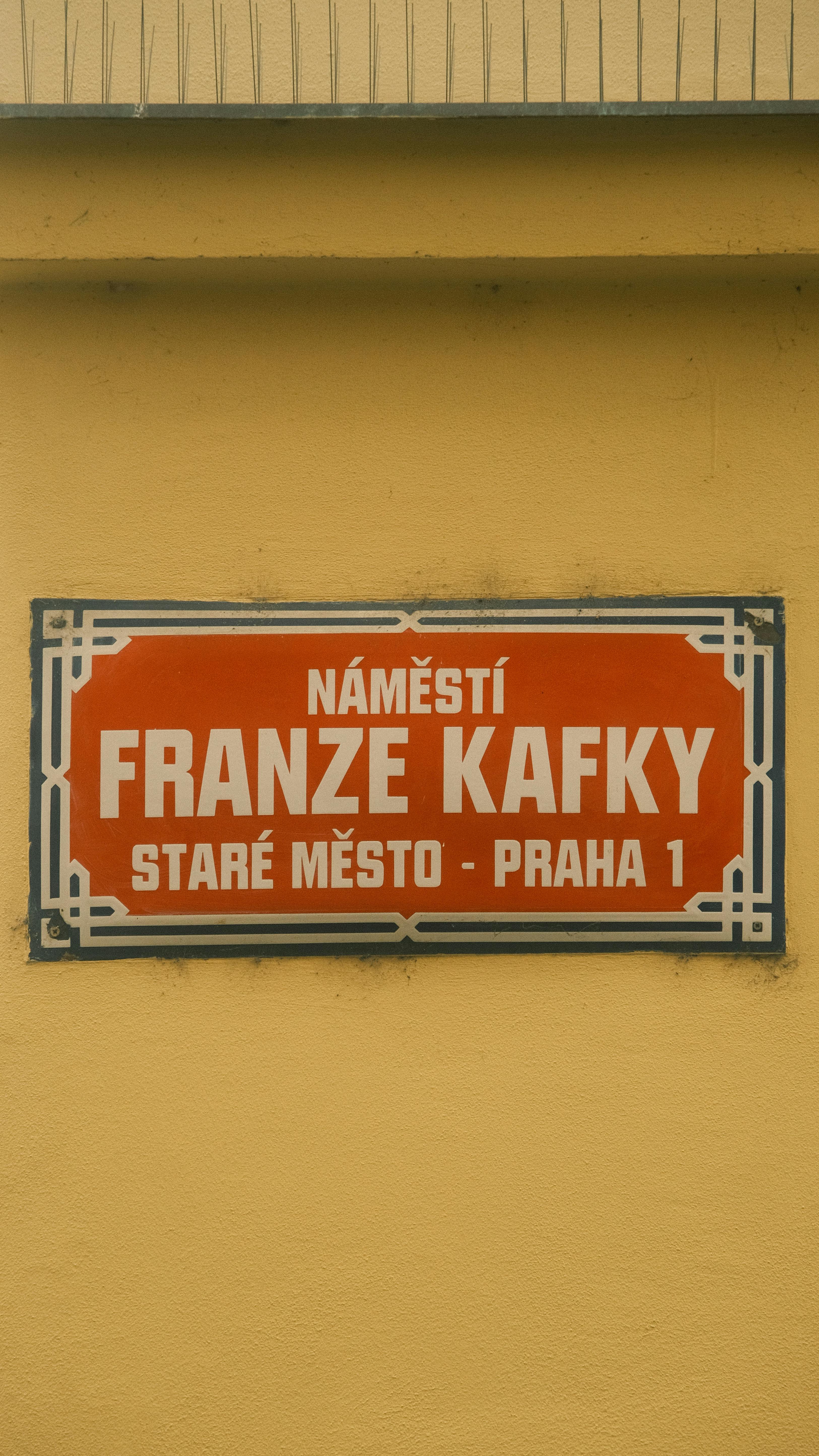 Franz Kafka Square Sign in Prague · Free Stock Photo