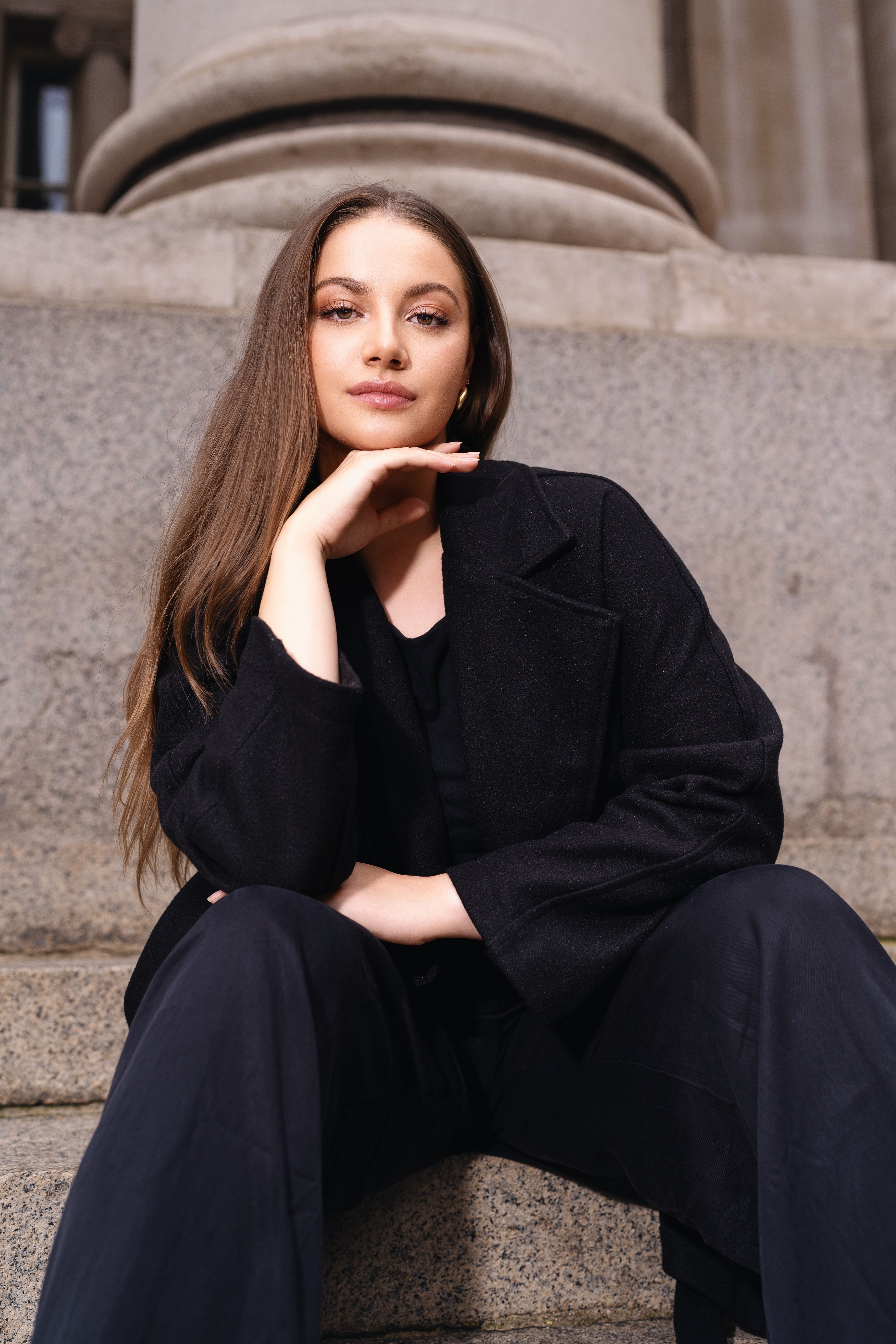 Sophisticated Fashion Portrait on London Steps · Free Stock Photo