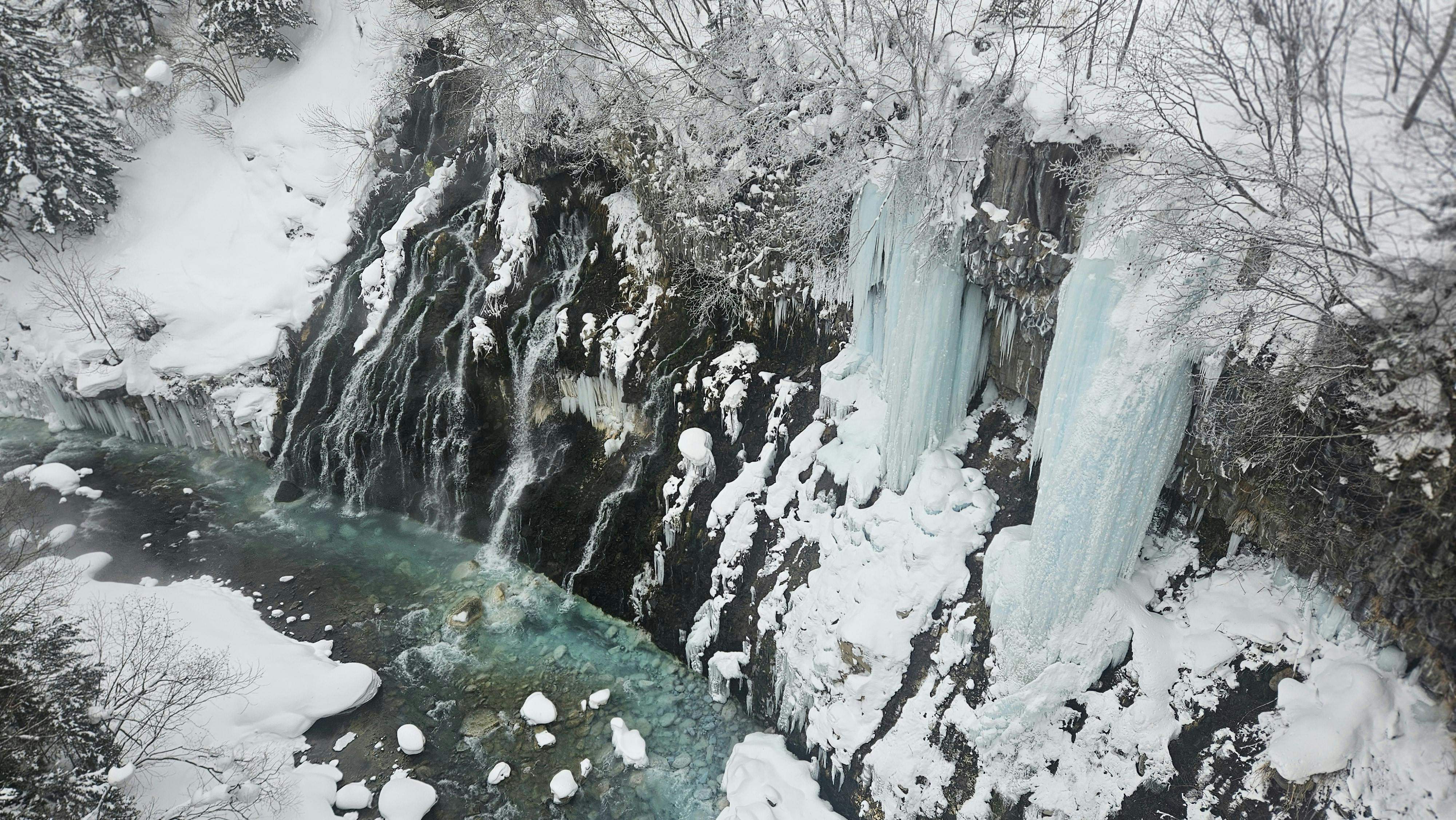 Frozen Shirahige Waterfall in Biei, Hokkaido Winter · Free Stock Photo