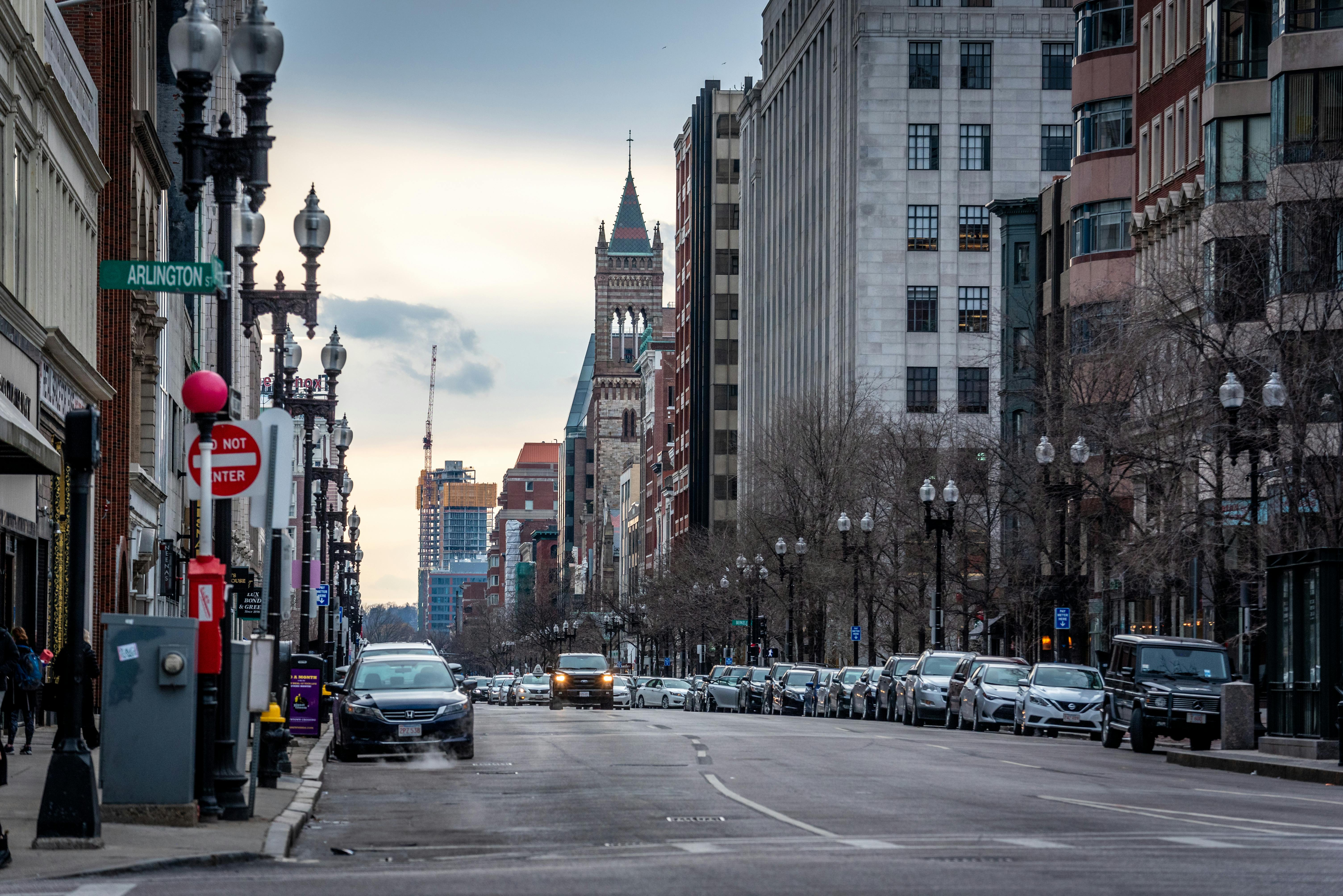 Boston Arlington Street Urban Cityscape at Dusk · Free Stock Photo