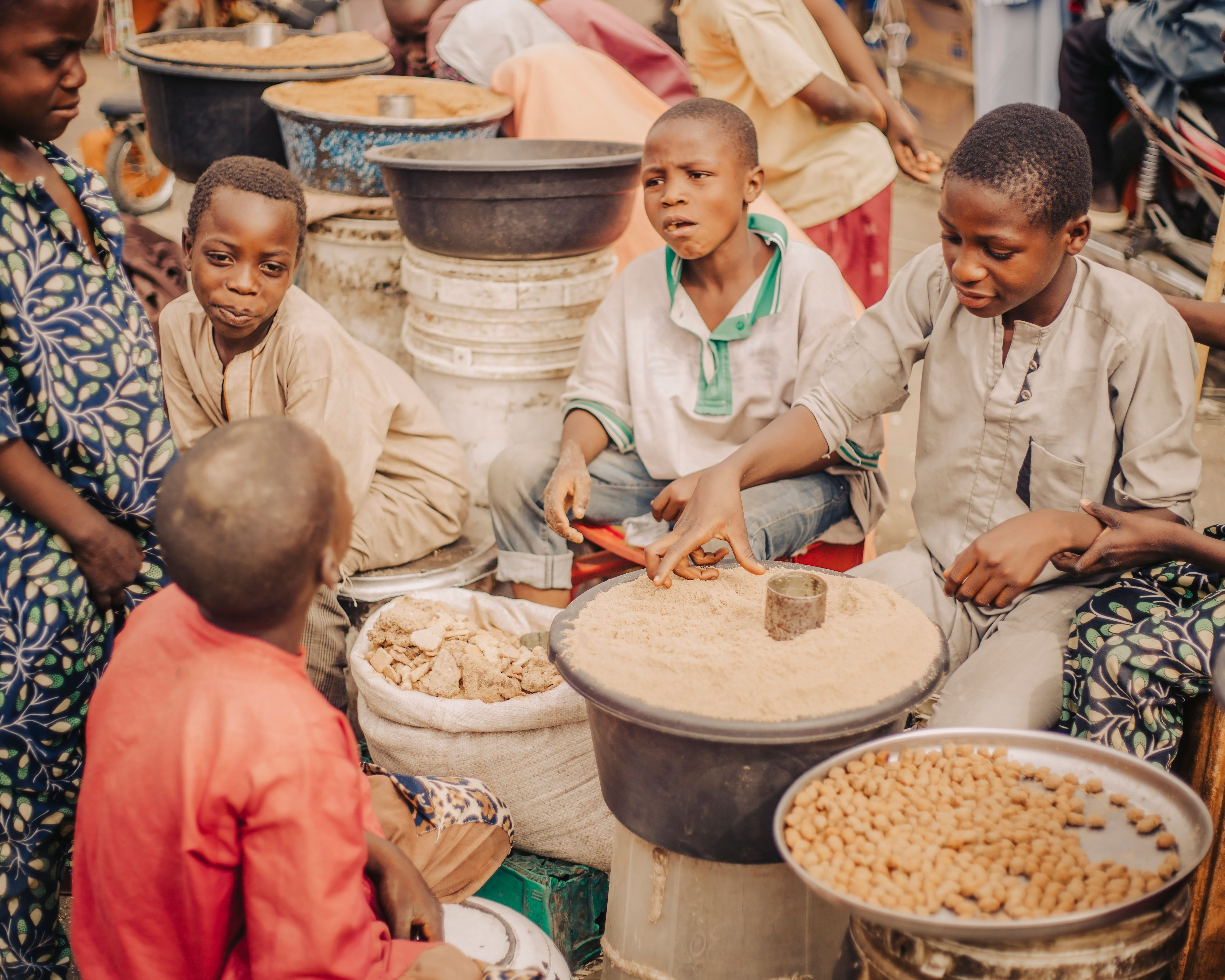 Children Engaged in Traditional Zaria Market · Free Stock Photo