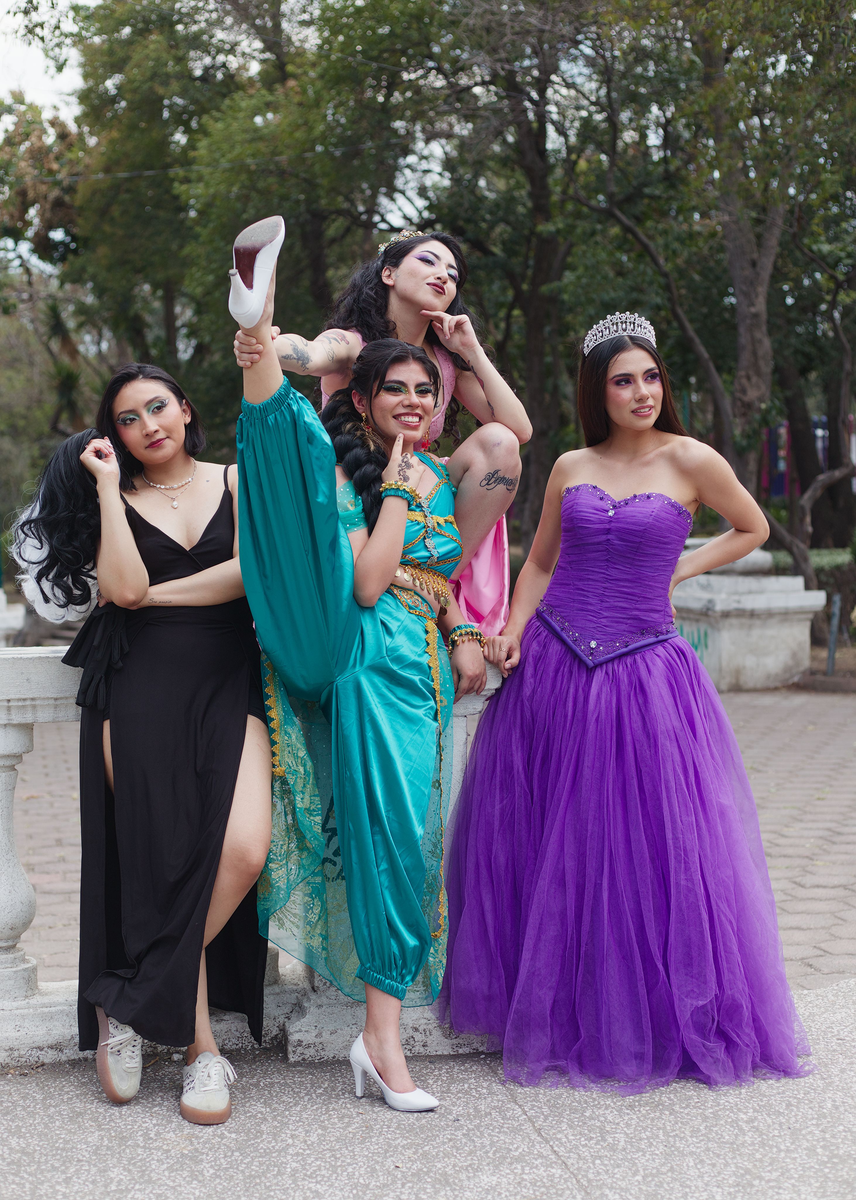 Group of Diverse Women in Colorful Dresses Outdoors · Free Stock Photo