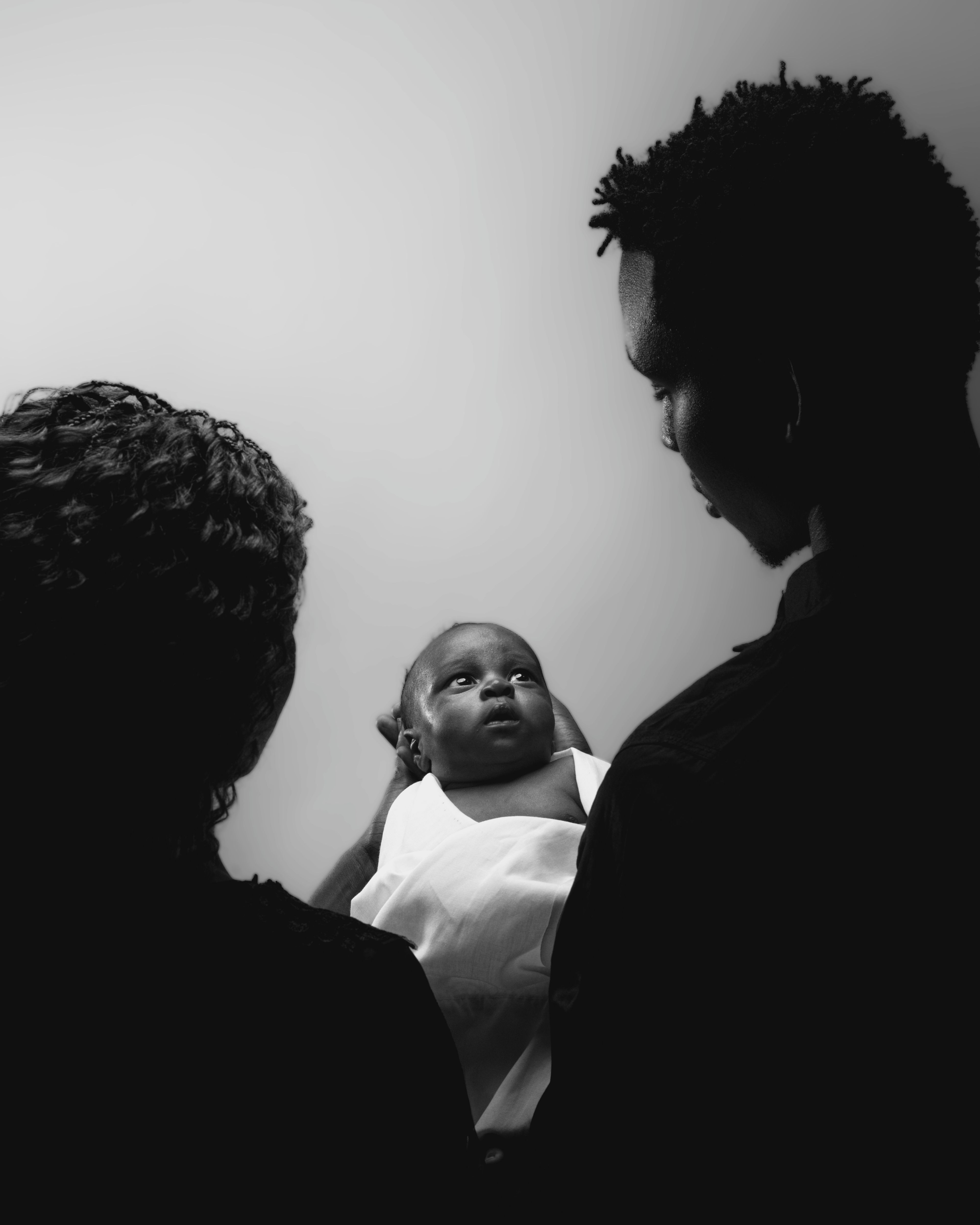 Heartwarming Black and White Family Portrait · Free Stock Photo