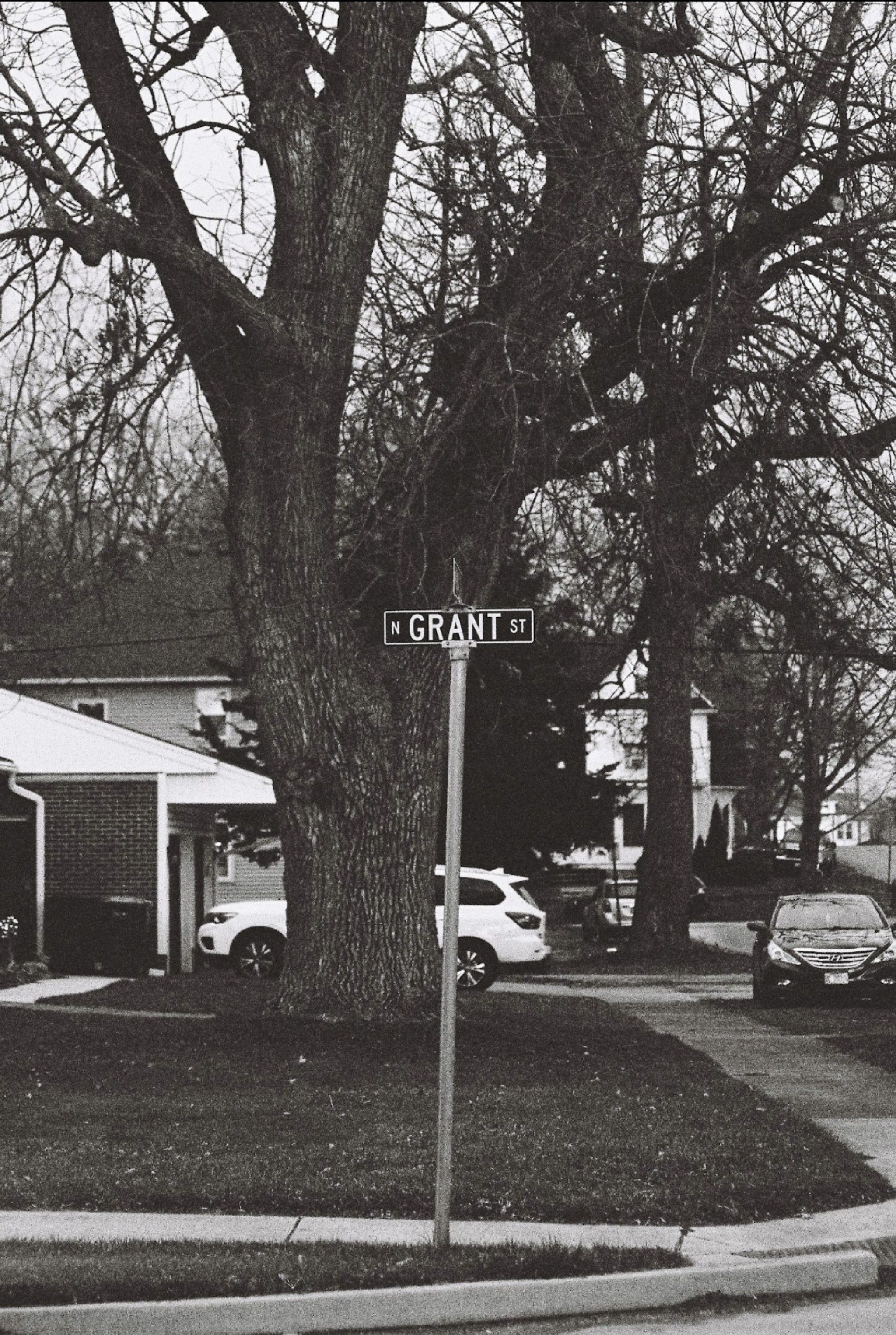 Black and White Street View of N Grant St · Free Stock Photo