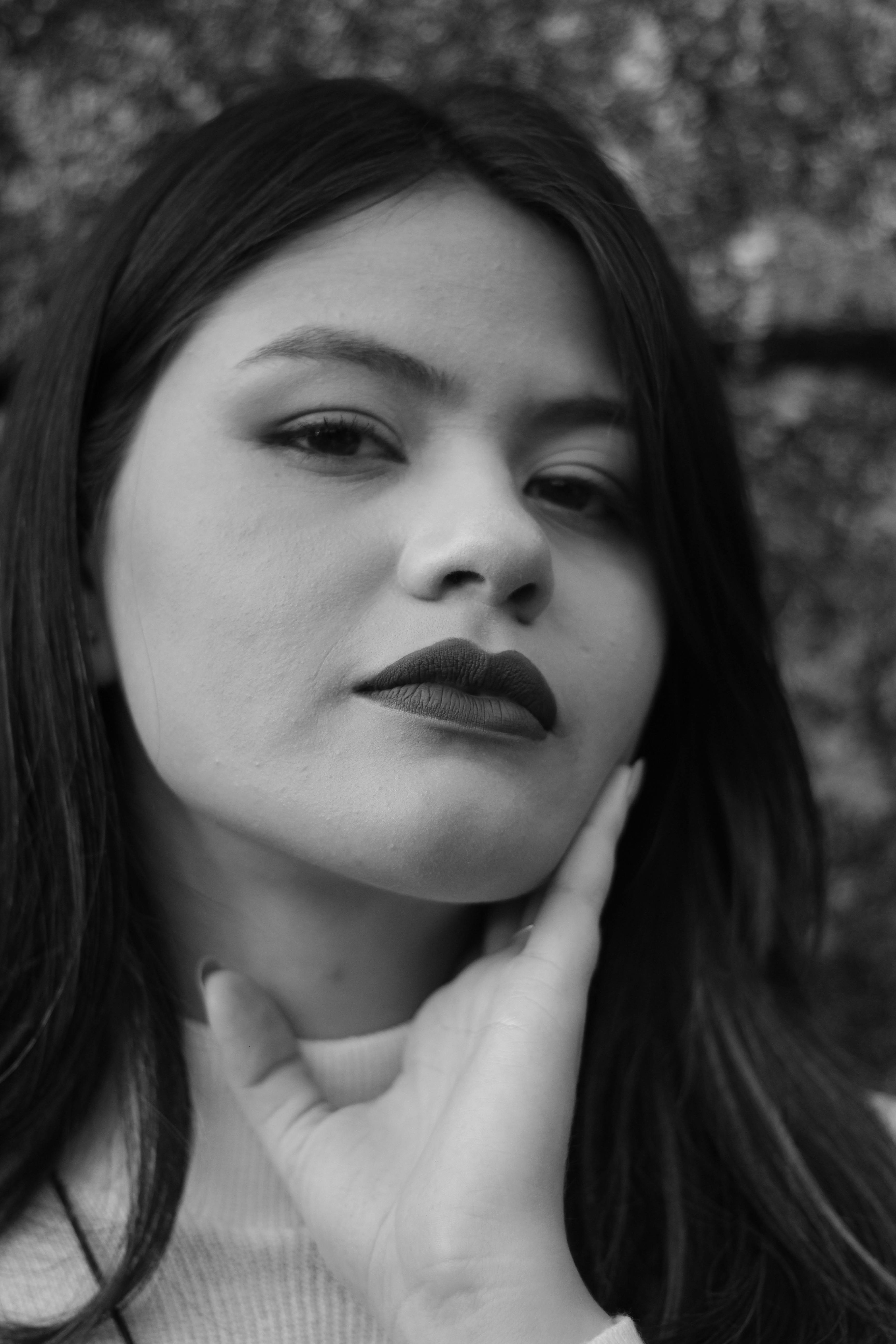 Elegant Black and White Female Portrait in Nature · Free Stock Photo