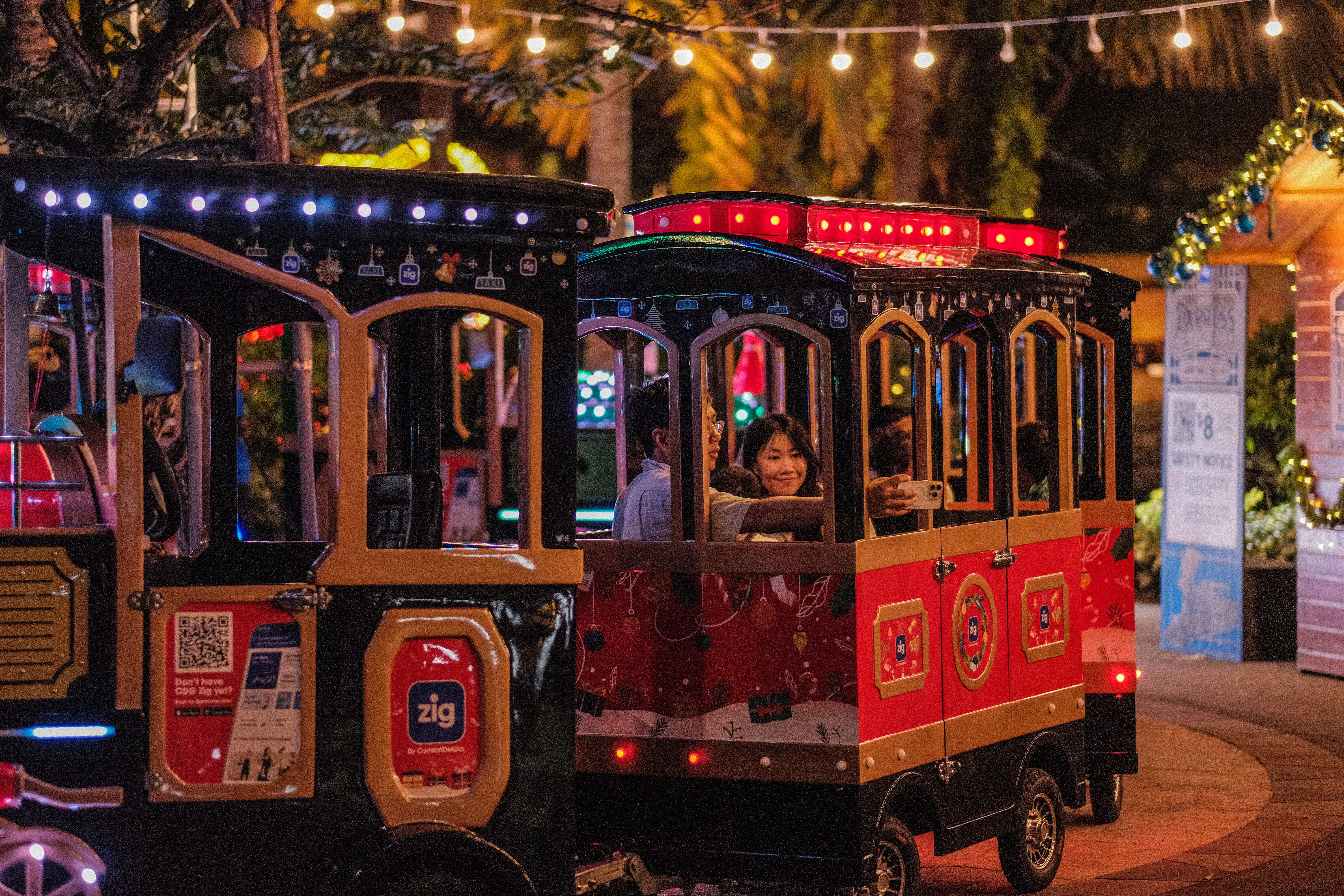 Festive Miniature Train Ride at Night Carnival · Free Stock Photo