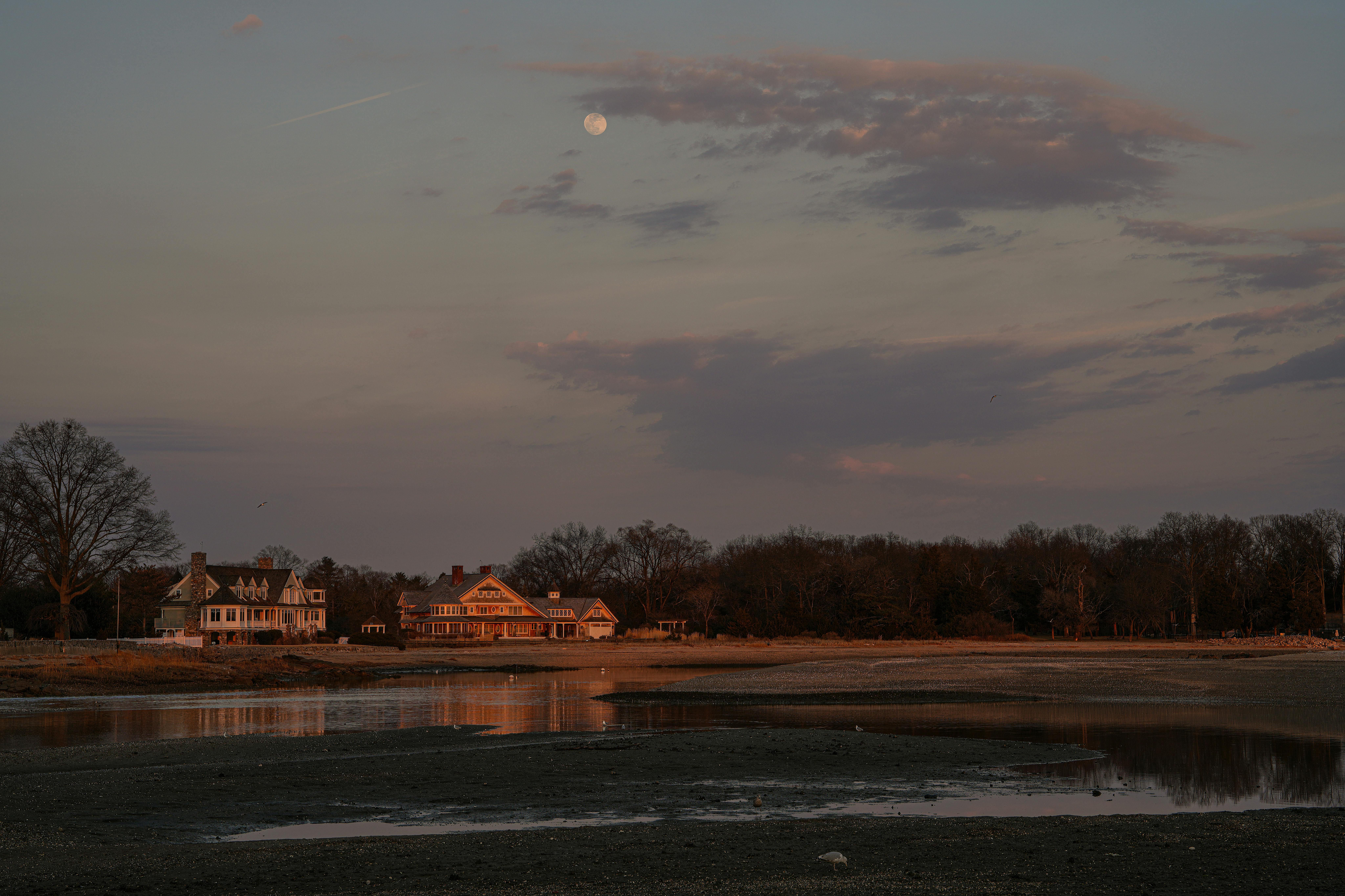 Moon In Sky Sunset Photos, Download The BEST Free Moon In Sky Sunset ...