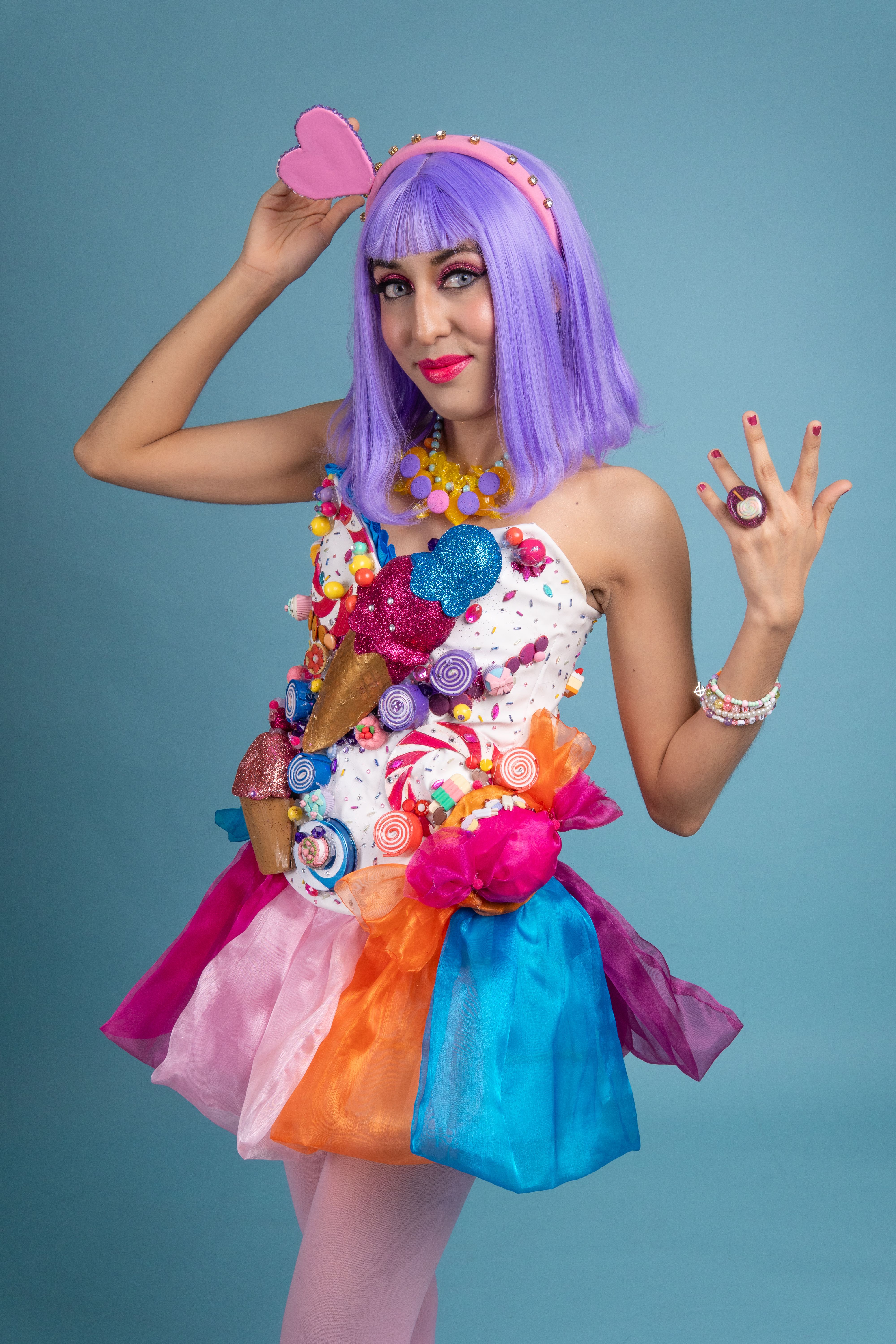 Vibrant Cosplay with Colorful Candy Costume · Free Stock Photo