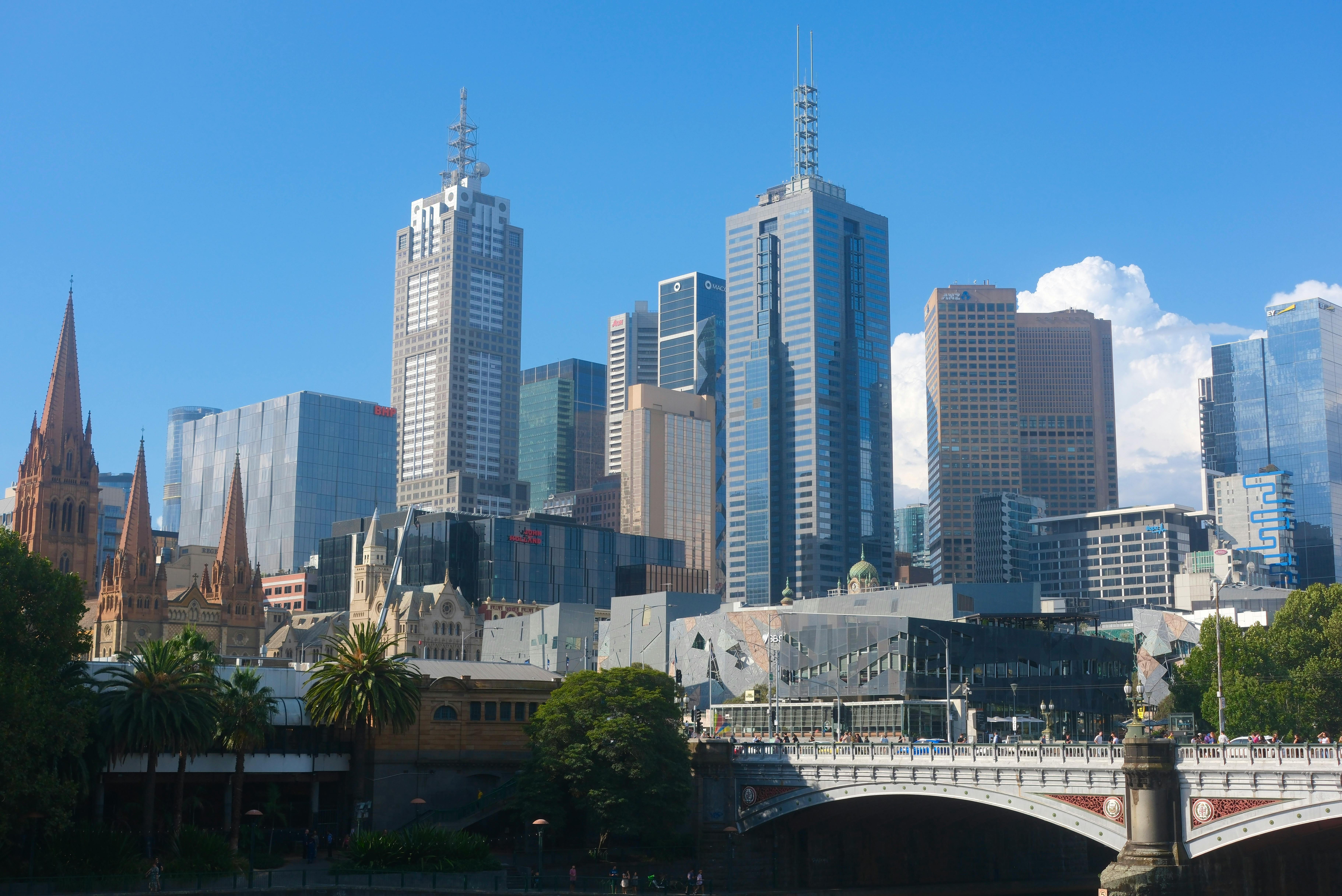 Iconic Melbourne Skyline with Tall Skyscrapers · Free Stock Photo