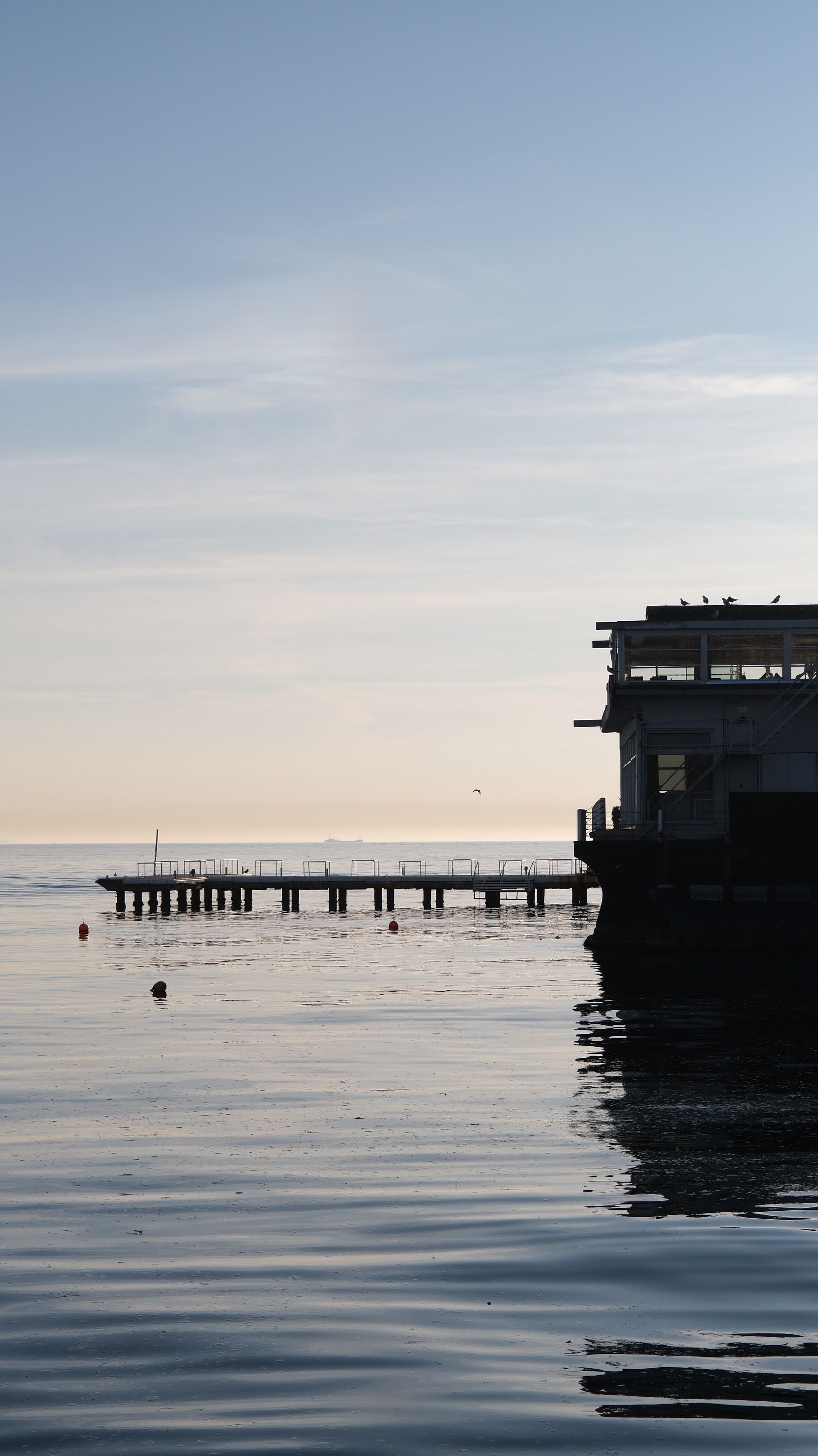 Scenic Seaside Pier at Dawn with Calm Waters · Free Stock Photo