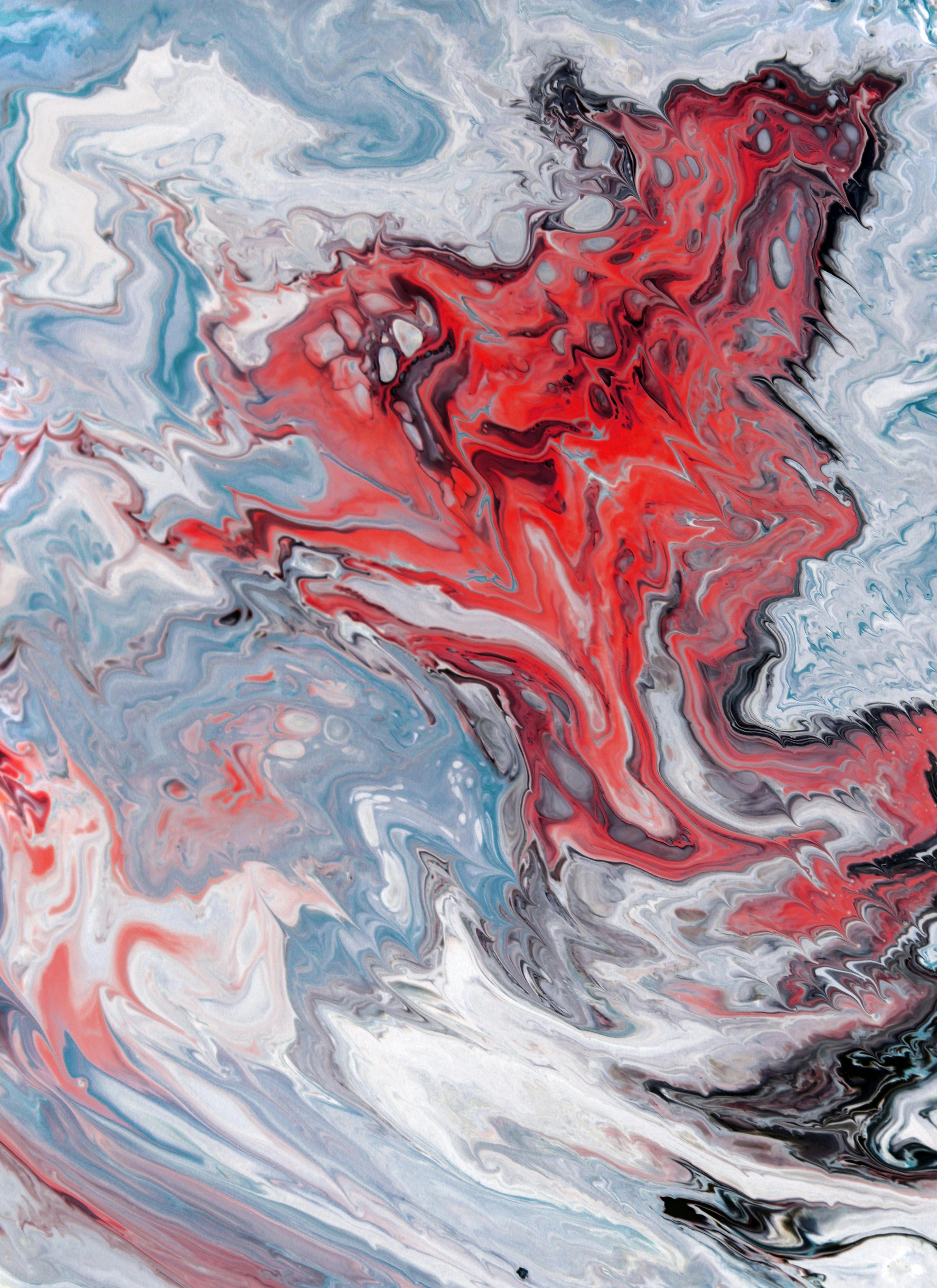 Abstract Red and Blue Marble Painting Texture · Free Stock Photo
