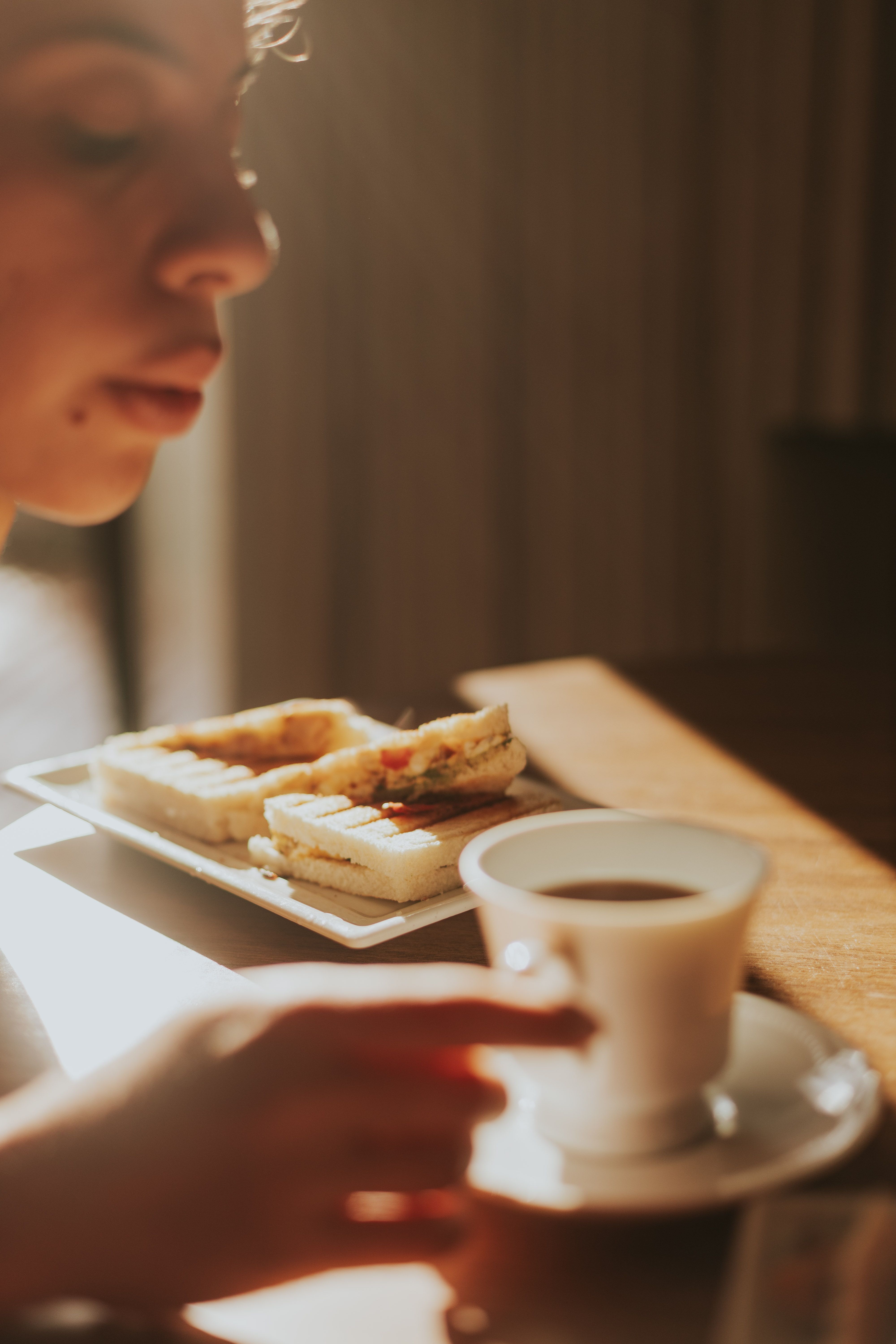 Warm Morning Coffee and Sandwich Breakfast · Free Stock Photo