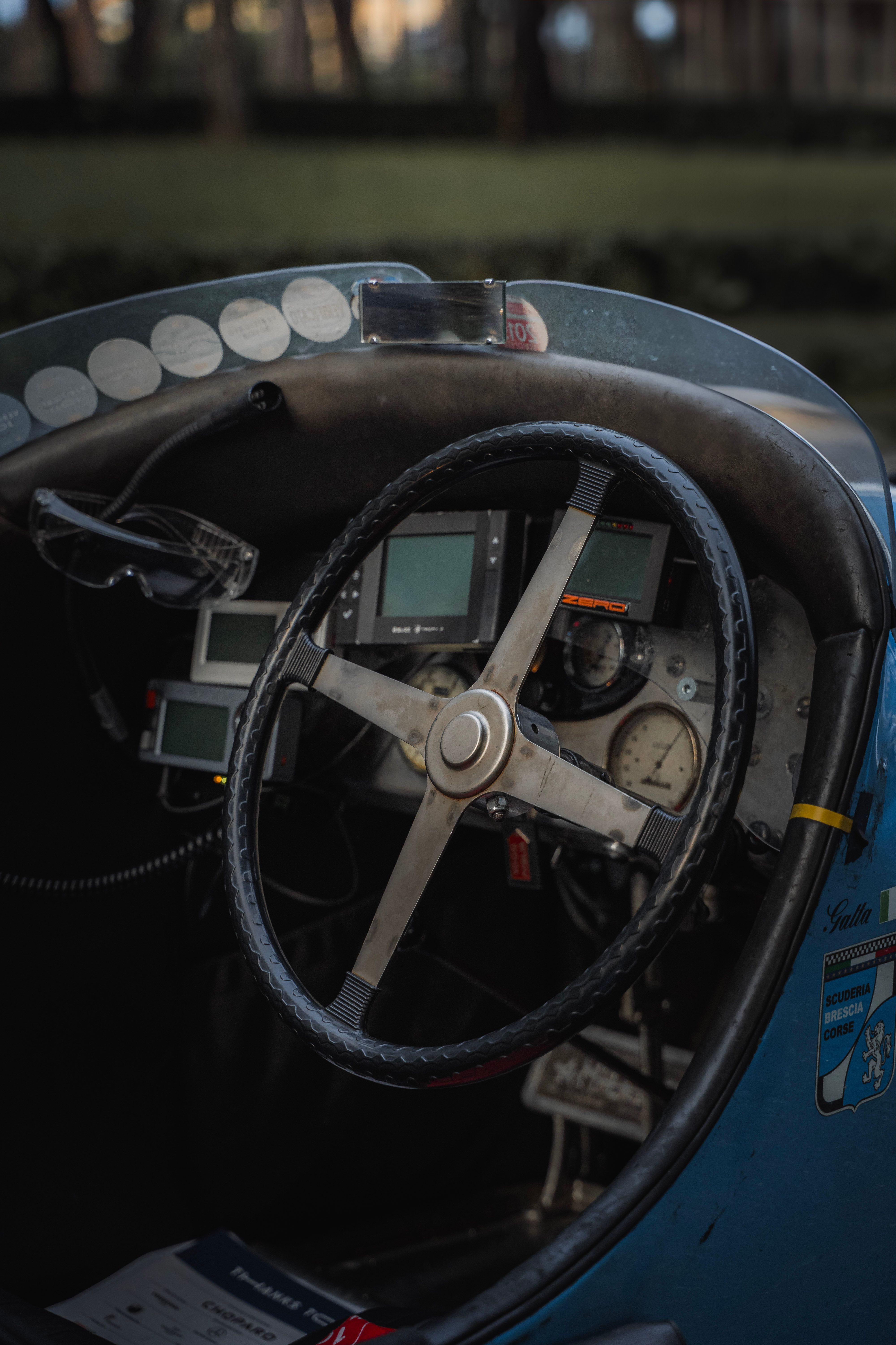 Vintage Car Cockpit with Racing Instruments · Free Stock Photo