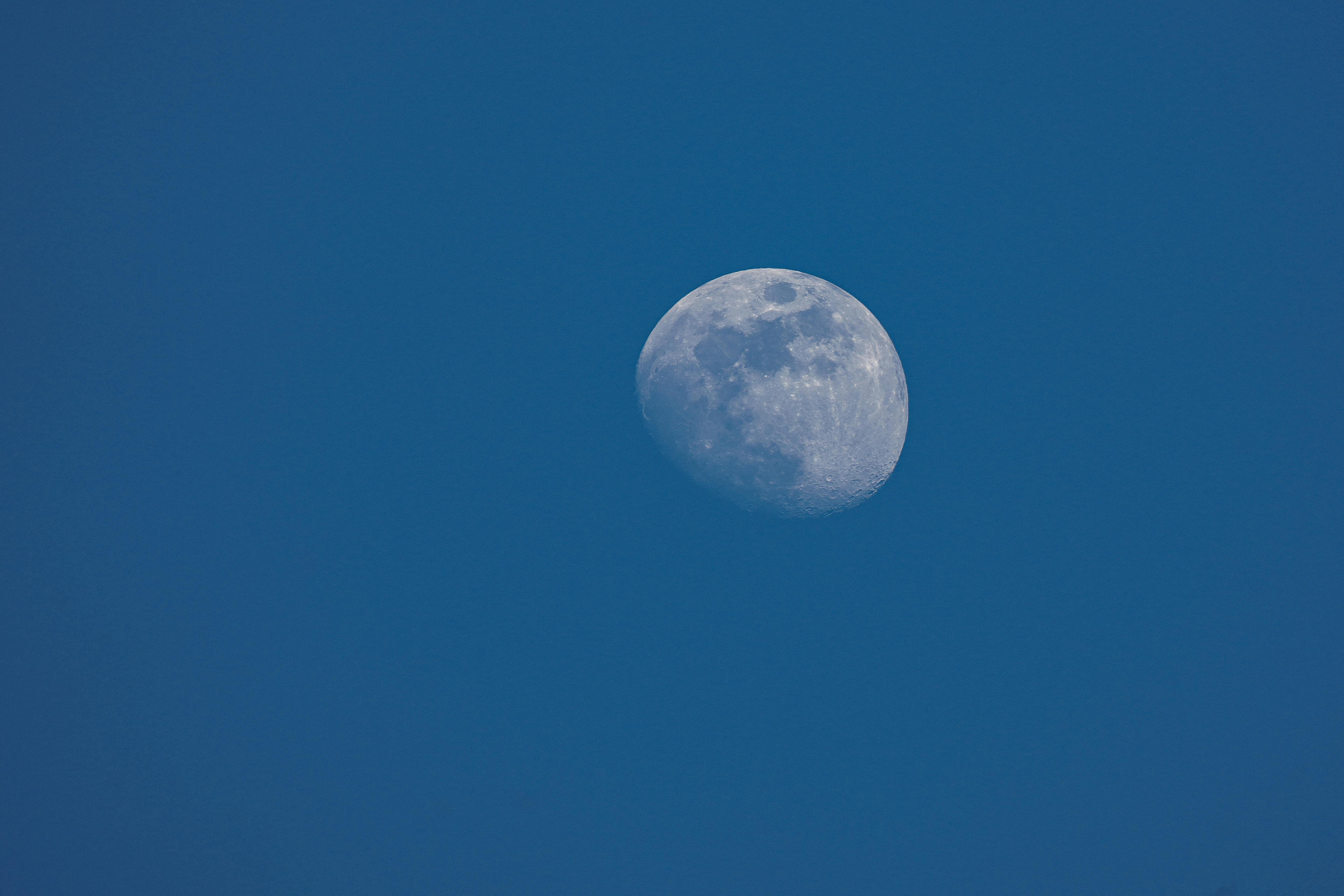 Clear View of the Moon in Daytime Sky · Free Stock Photo