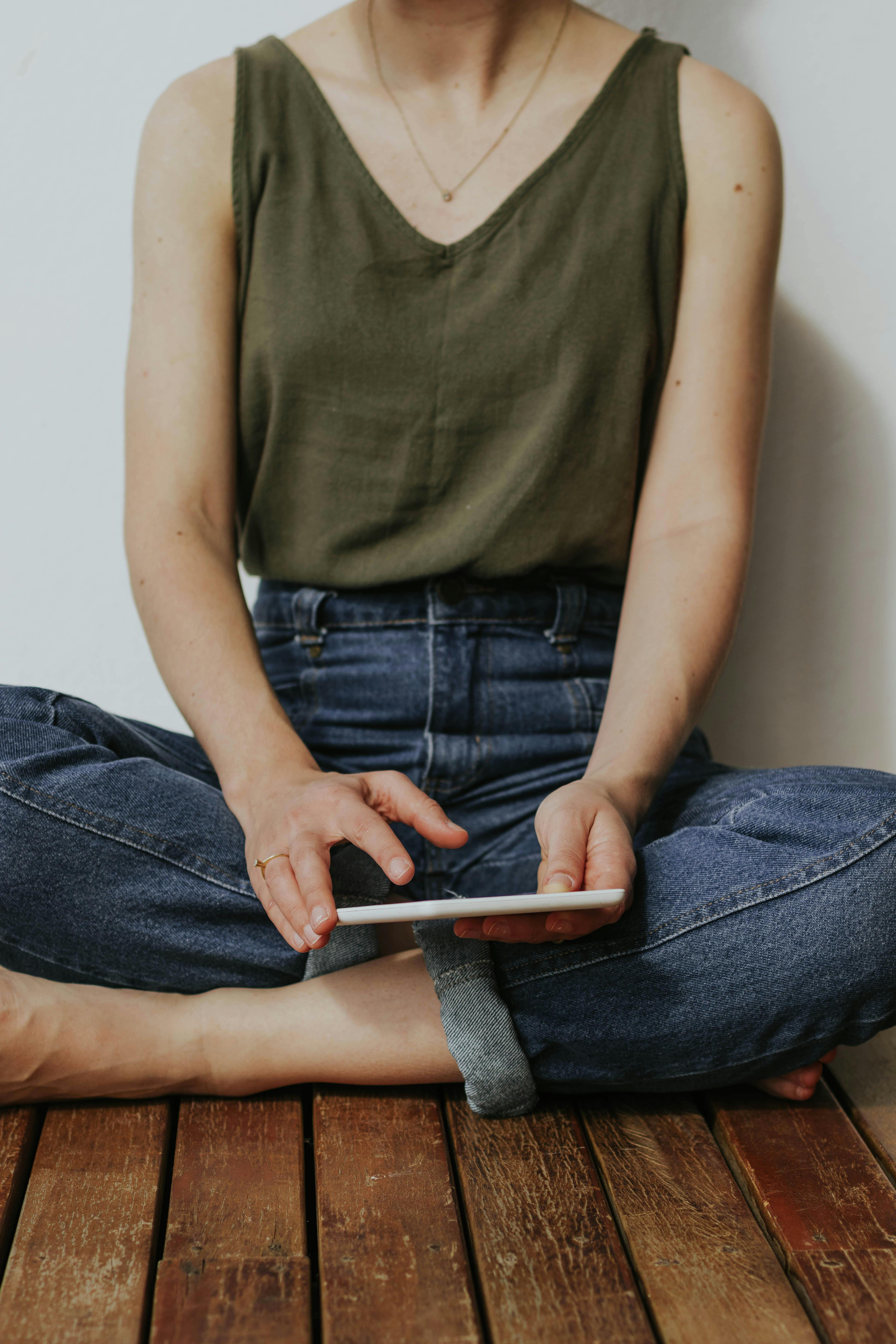 Relaxed Indoor Reading with Tablet Device · Free Stock Photo