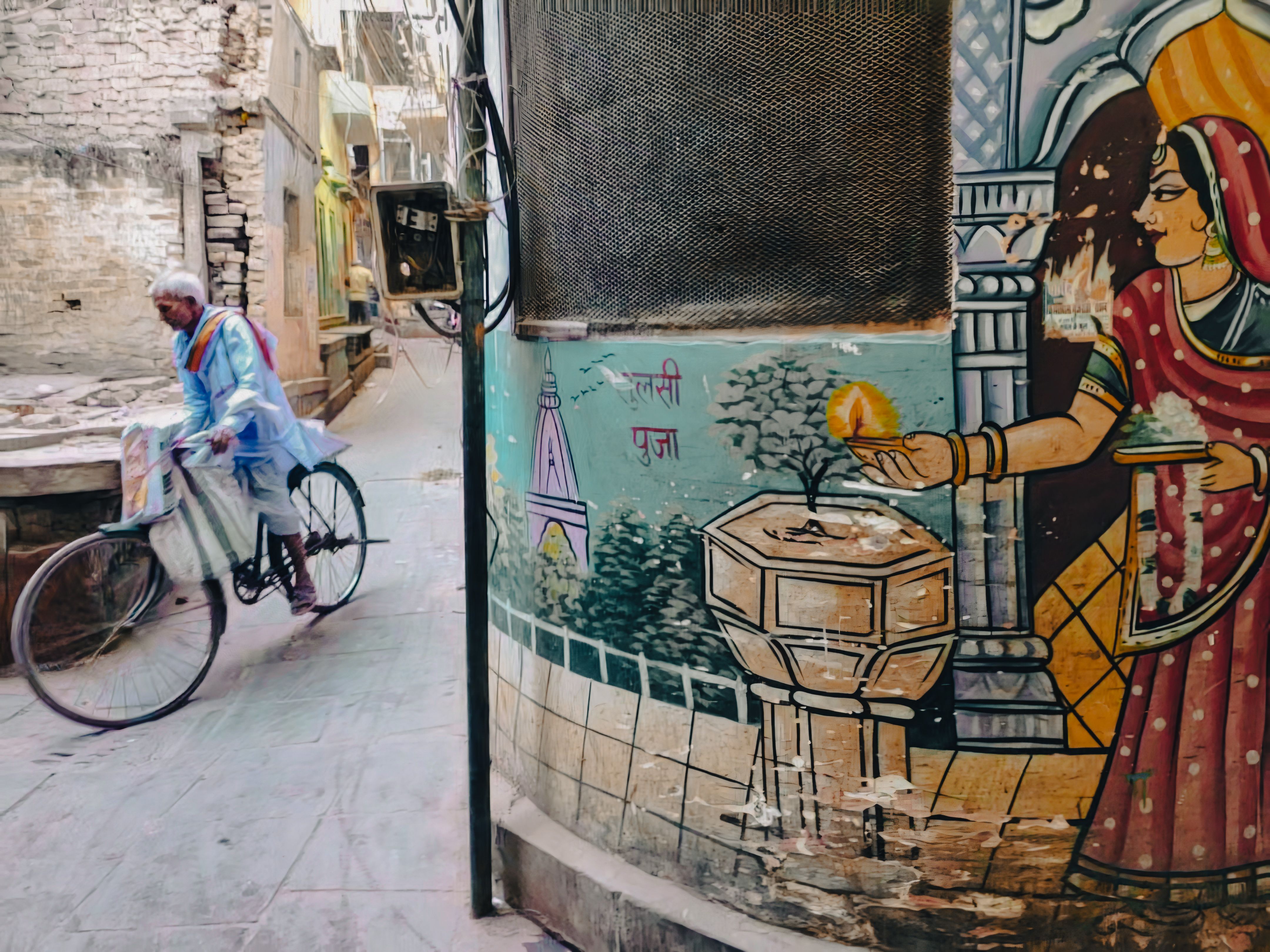 Colorful Indian Street Wall Art of Deities · Free Stock Photo