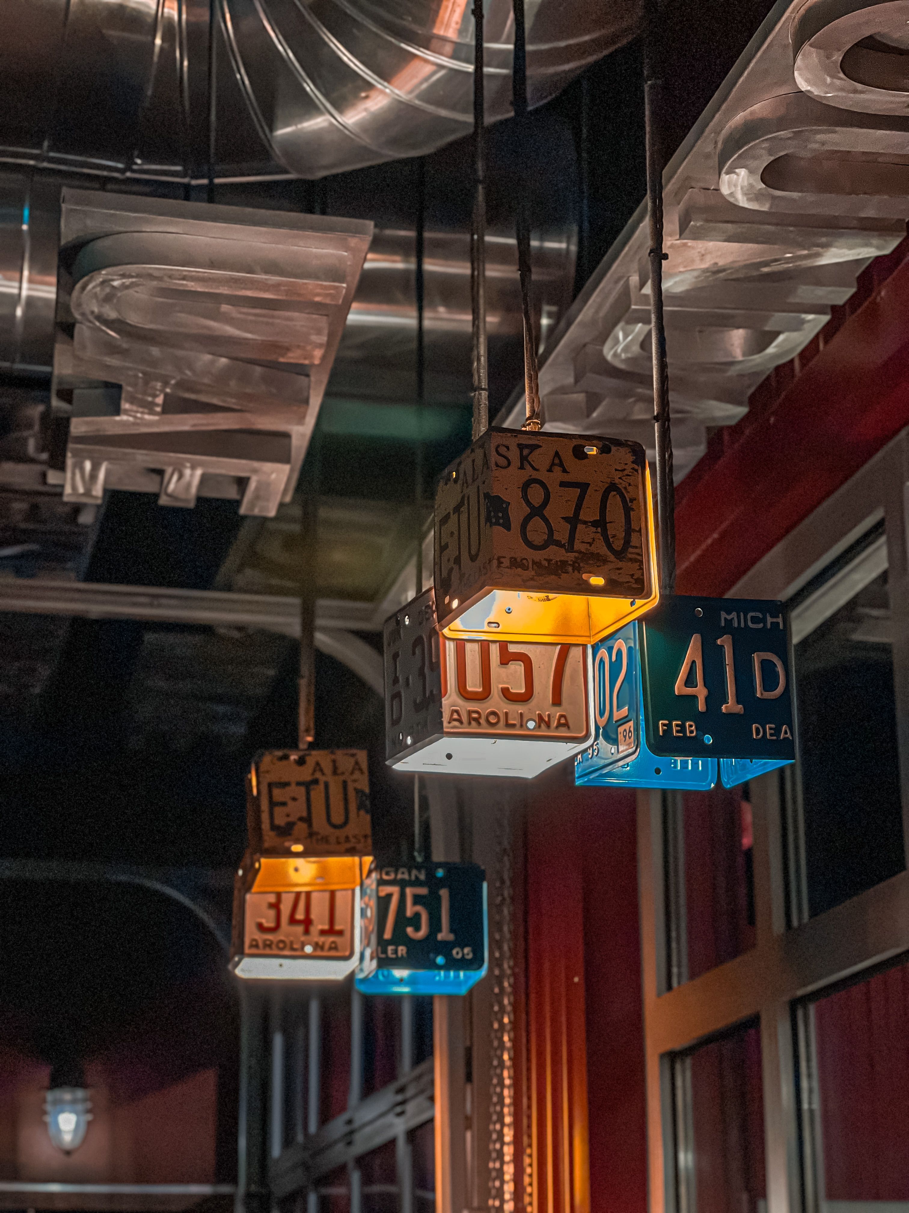 Vintage License Plate Light Fixtures in Industrial Setting · Free Stock ...