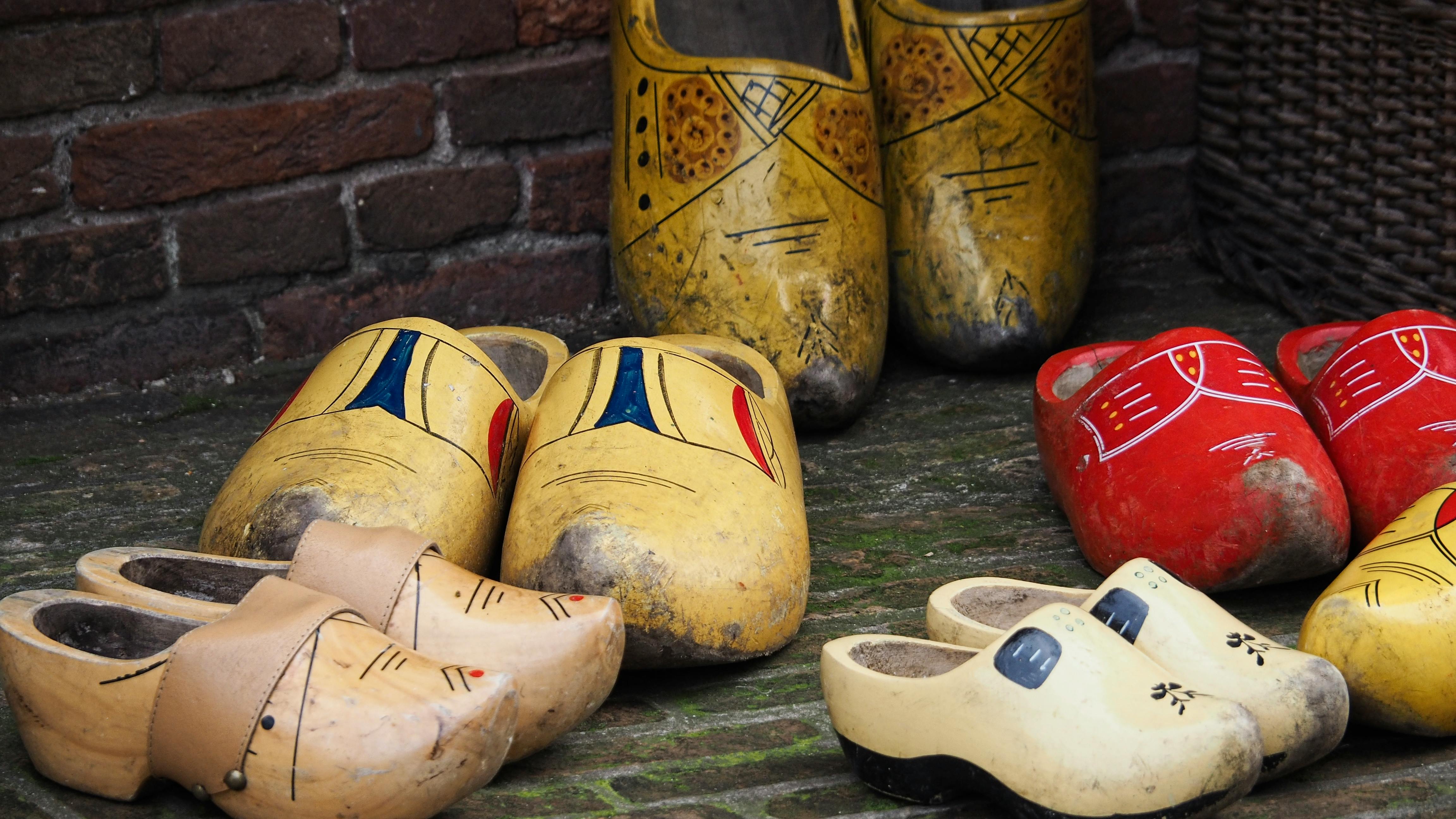 Traditional Dutch Wooden Clogs on Display · Free Stock Photo
