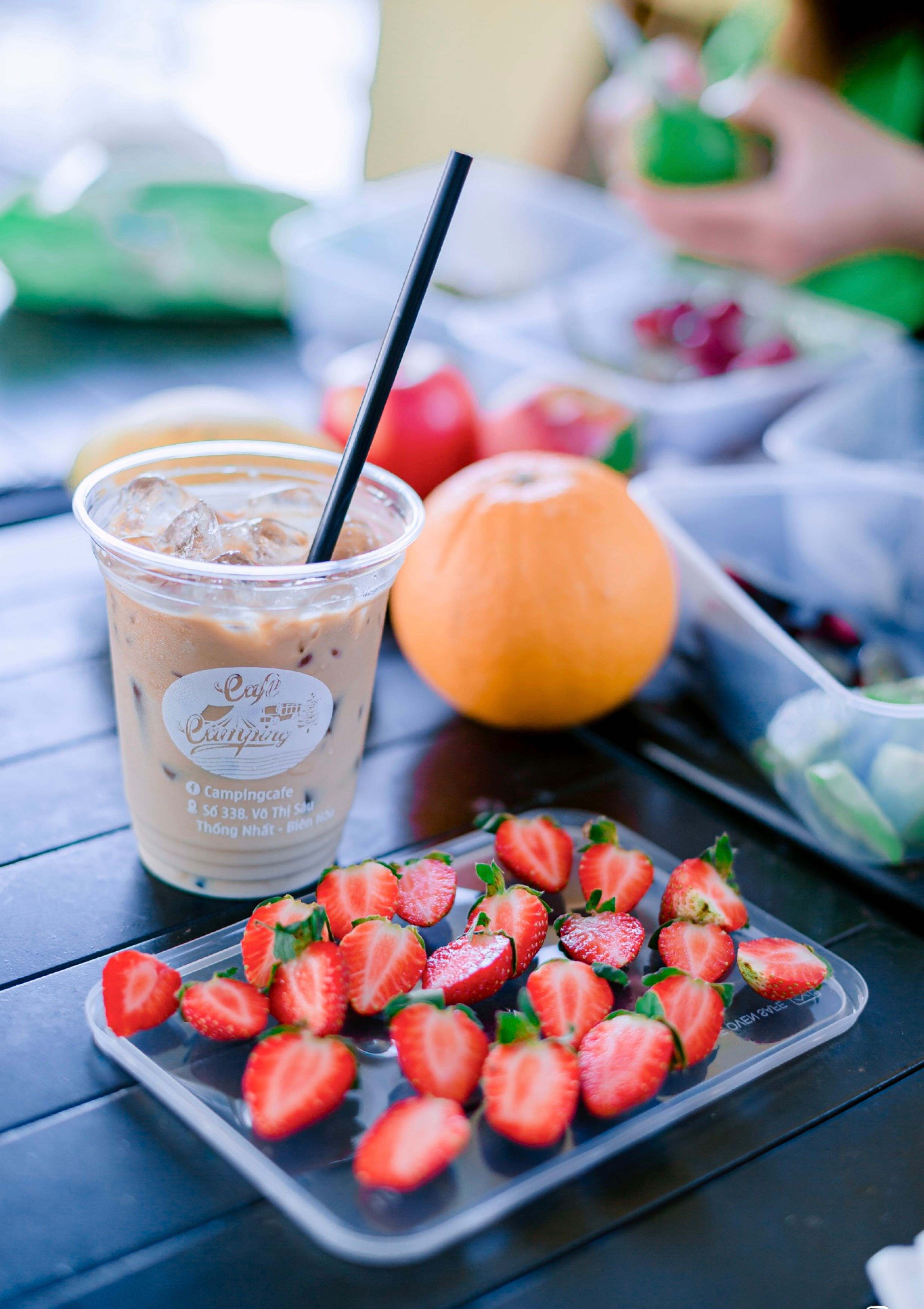 Refreshing Iced Coffee with Fresh Strawberries · Free Stock Photo